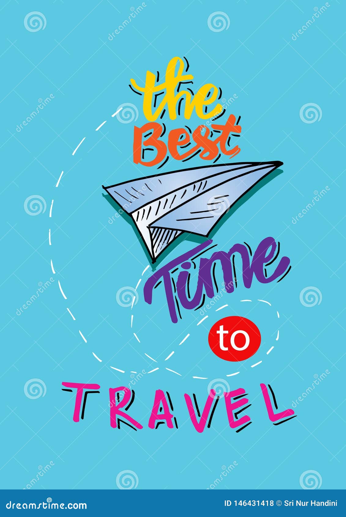 The best time to travel. stock vector. Illustration of advertising ...