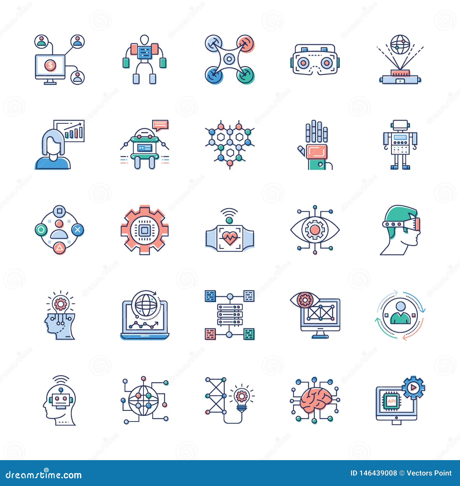 Pack of Modern Technology Icons Stock Vector - Illustration of program ...