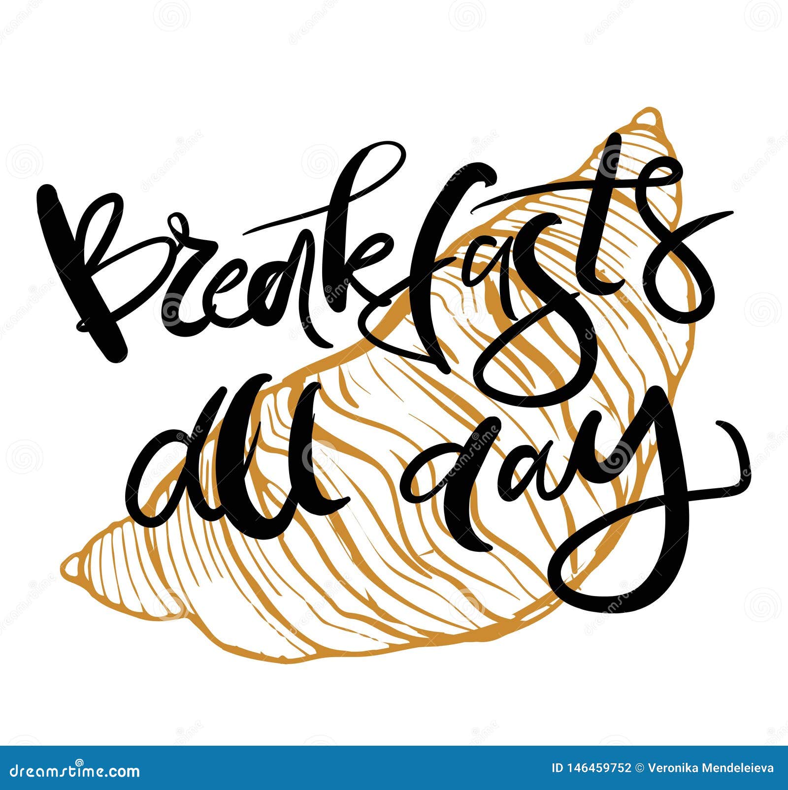 Breakfasts All Day. Hand Lettering for Your Design Stock Vector ...