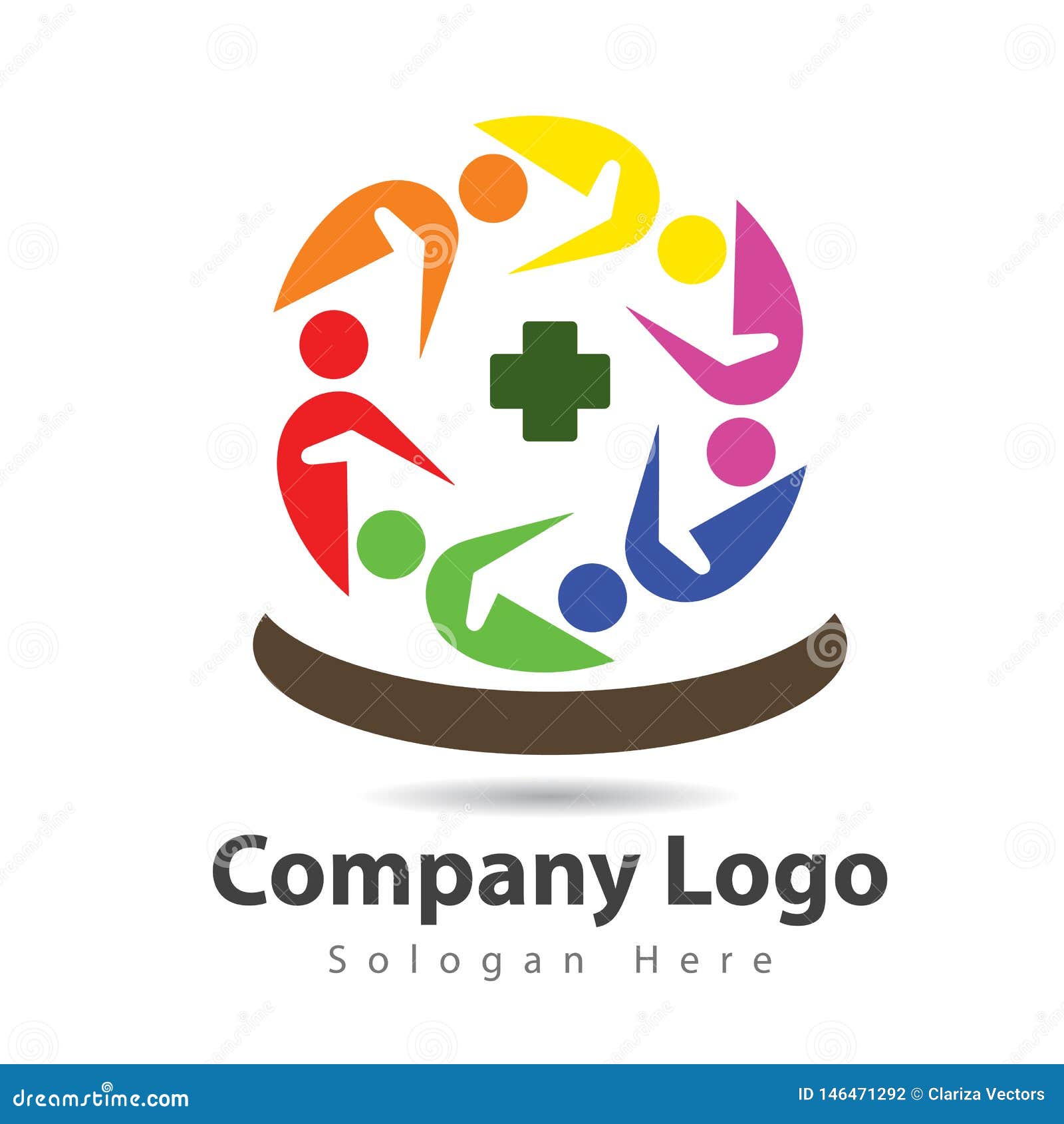 People Together Team Work Health Care Logo Design Stock Vector ...