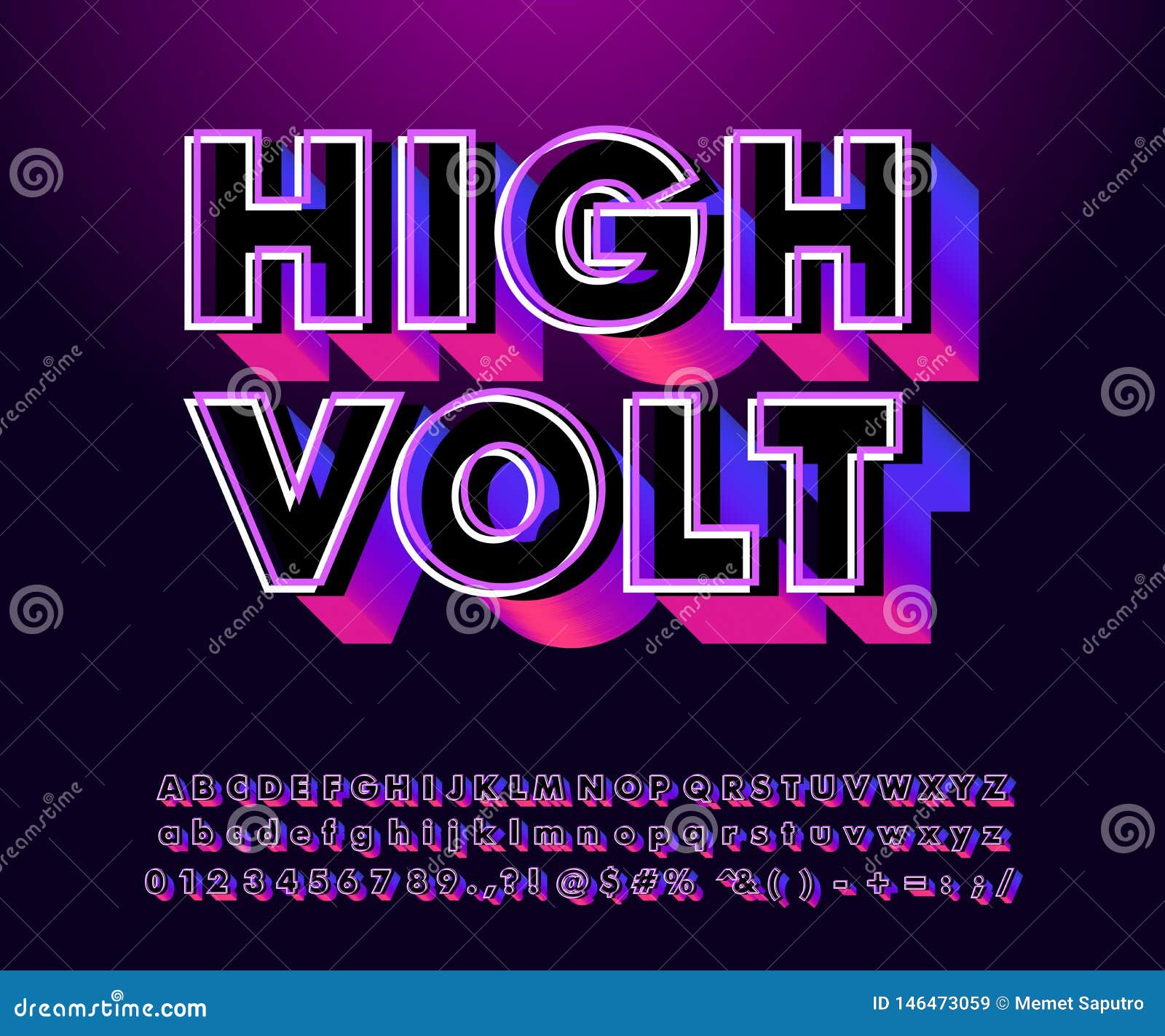 Electric Font Design for Sticker Project Stock Vector - Illustration of ...