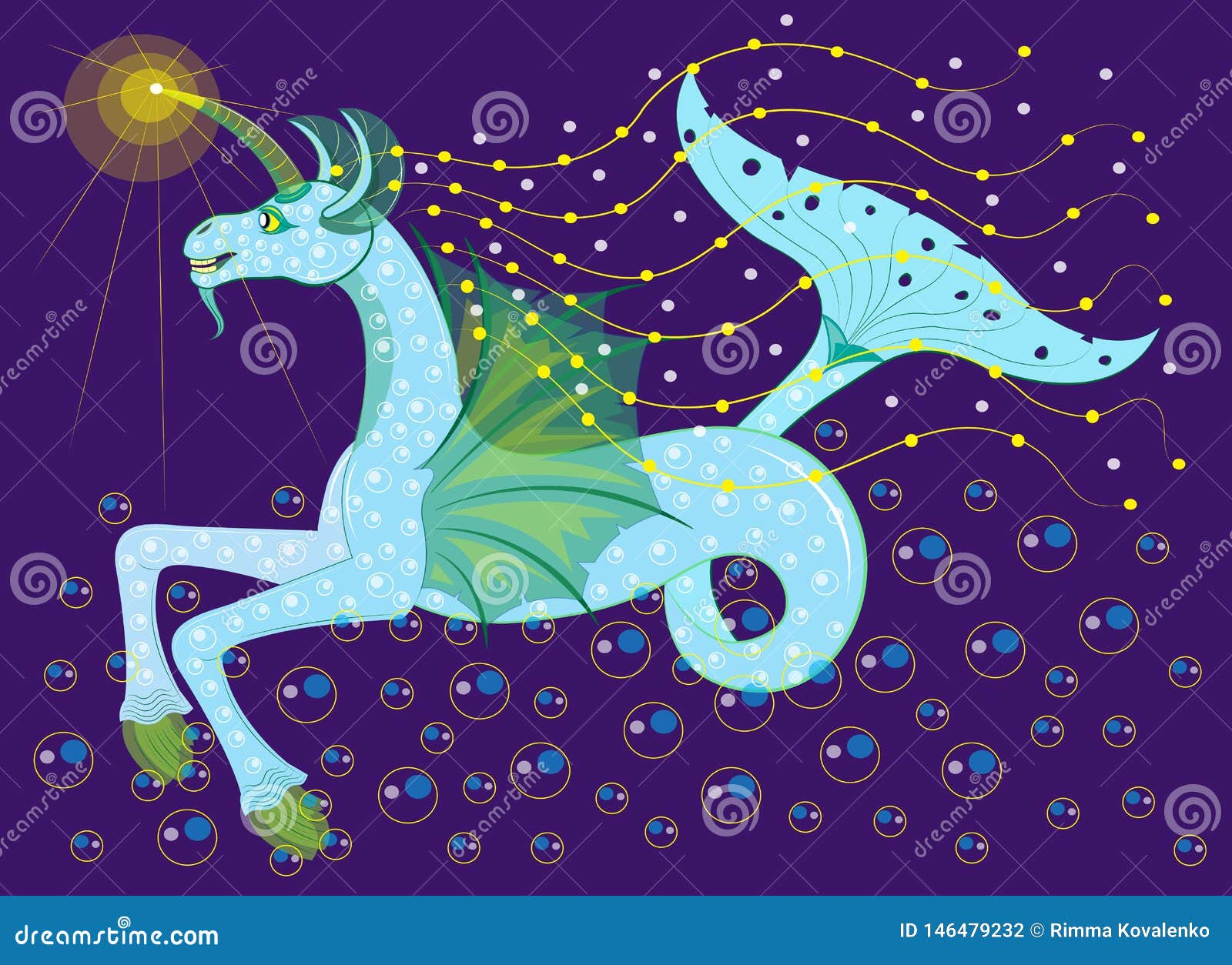 Mythological Blue Minotaur On White Background Vector Illustration ...