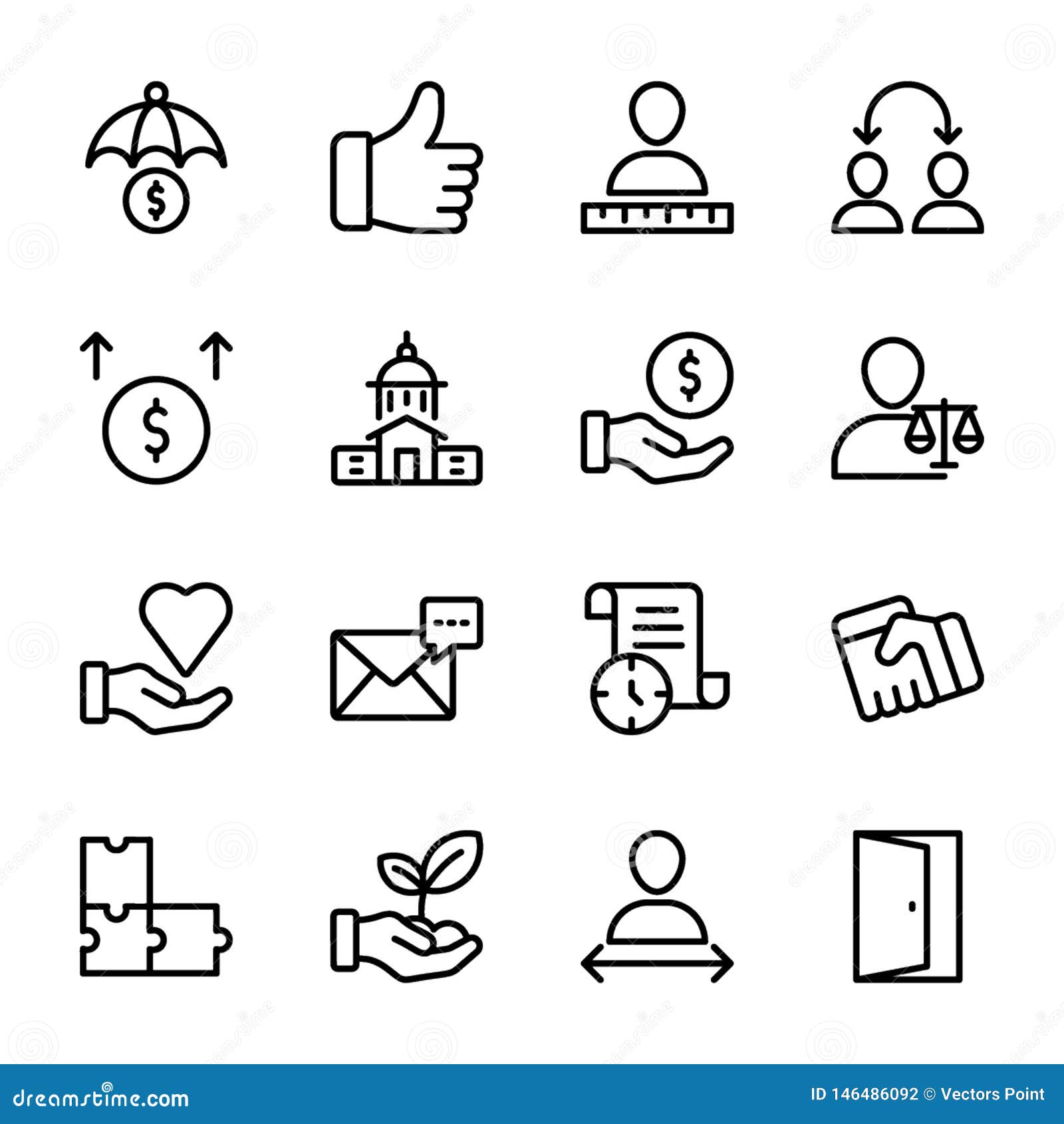 List of Personal Quality, Employee Management Line Icons Stock Vector ...