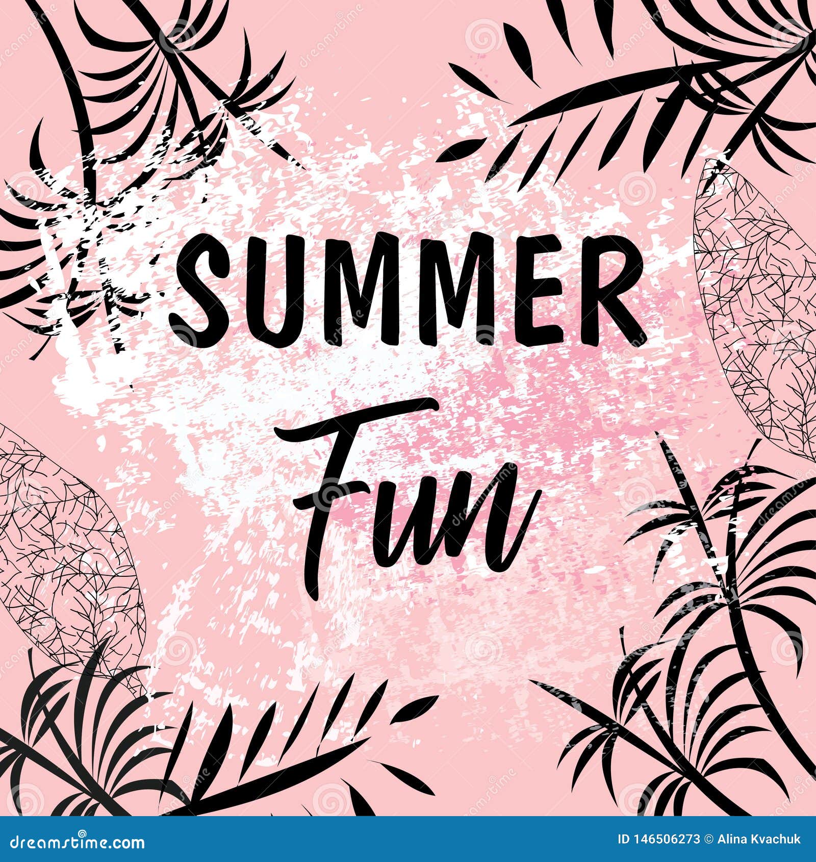 Summer Time Background with Text - Illustration. Bright Summer Fun Card ...