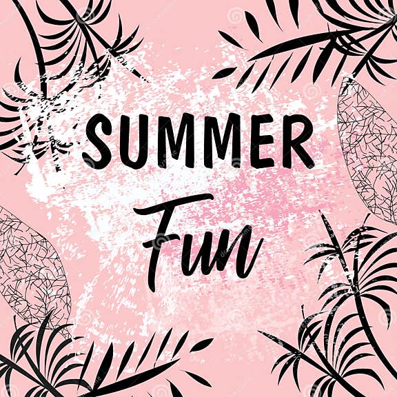 Summer Time Background with Text - Illustration. Bright Summer Fun Card ...