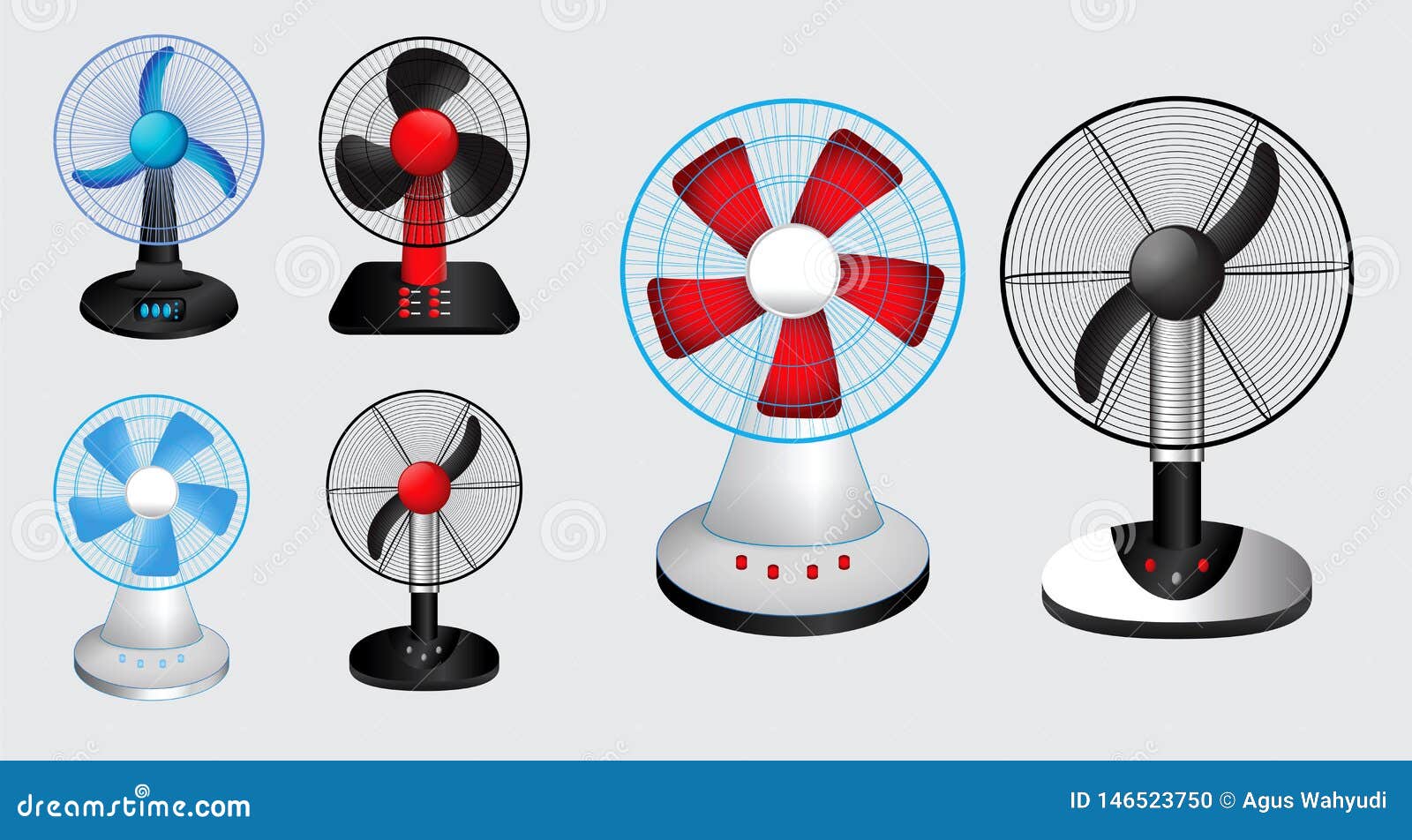 Set of Electric Fan. Easy To Modify Stock Illustration - Illustration ...