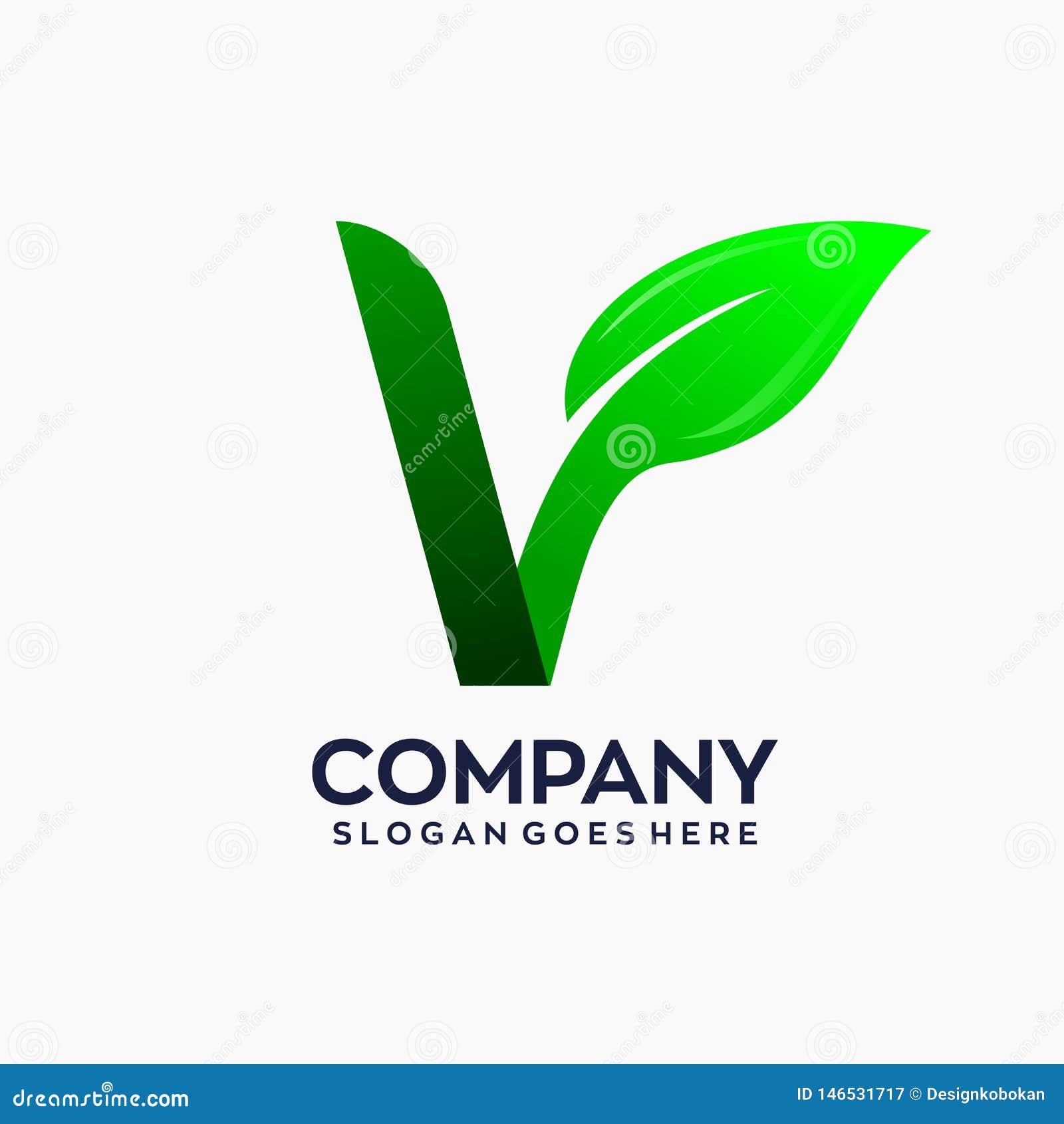 Letter V with Leaf Nature Logo Stock Vector - Illustration of ecology ...