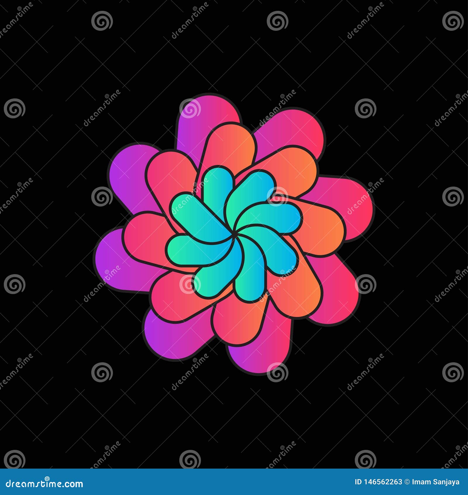 Mandala Flower Color Gradation Pattern Stock Illustration ...