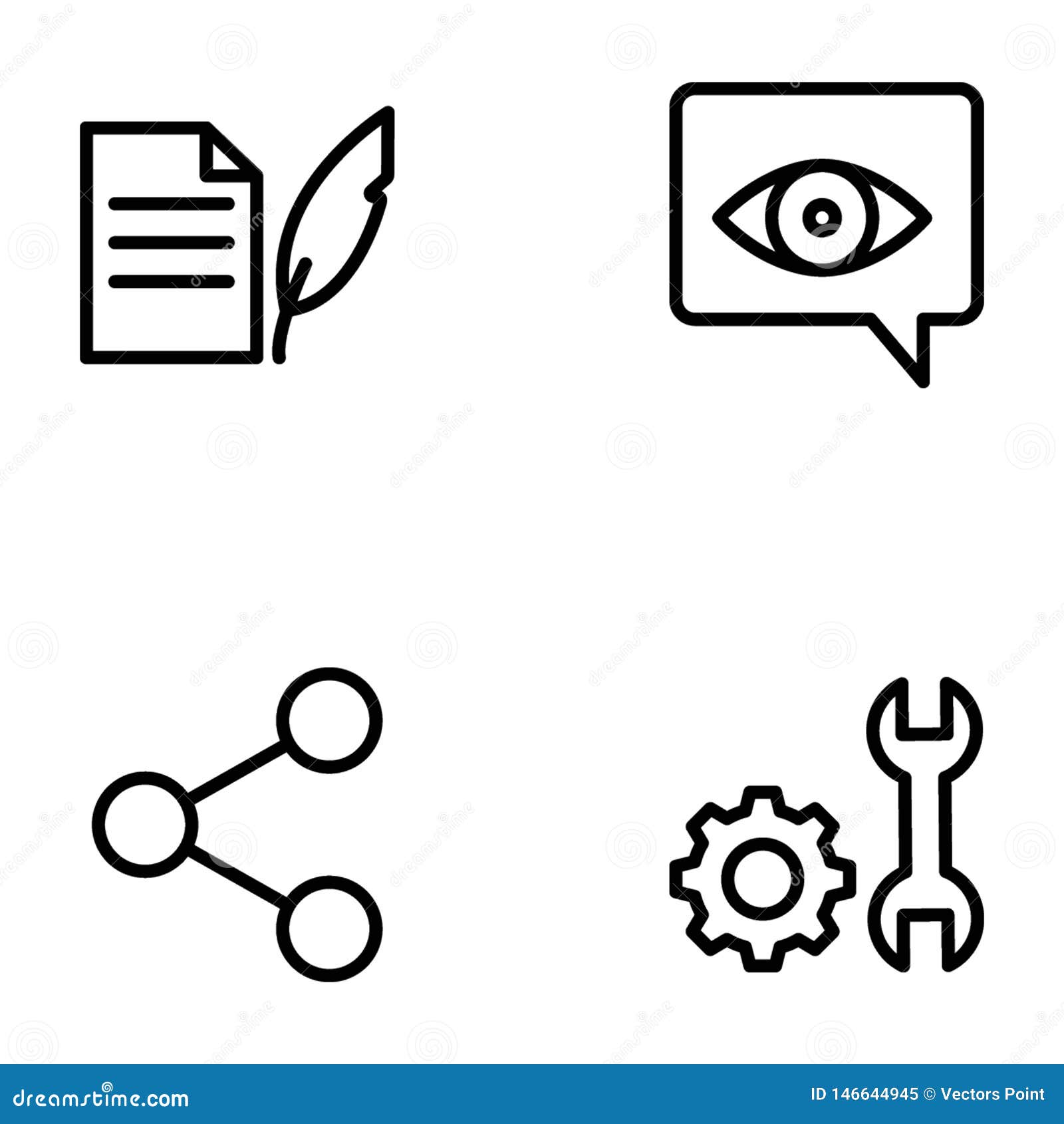 Bundle of Seo and Web Line Vectors Stock Vector - Illustration of ...