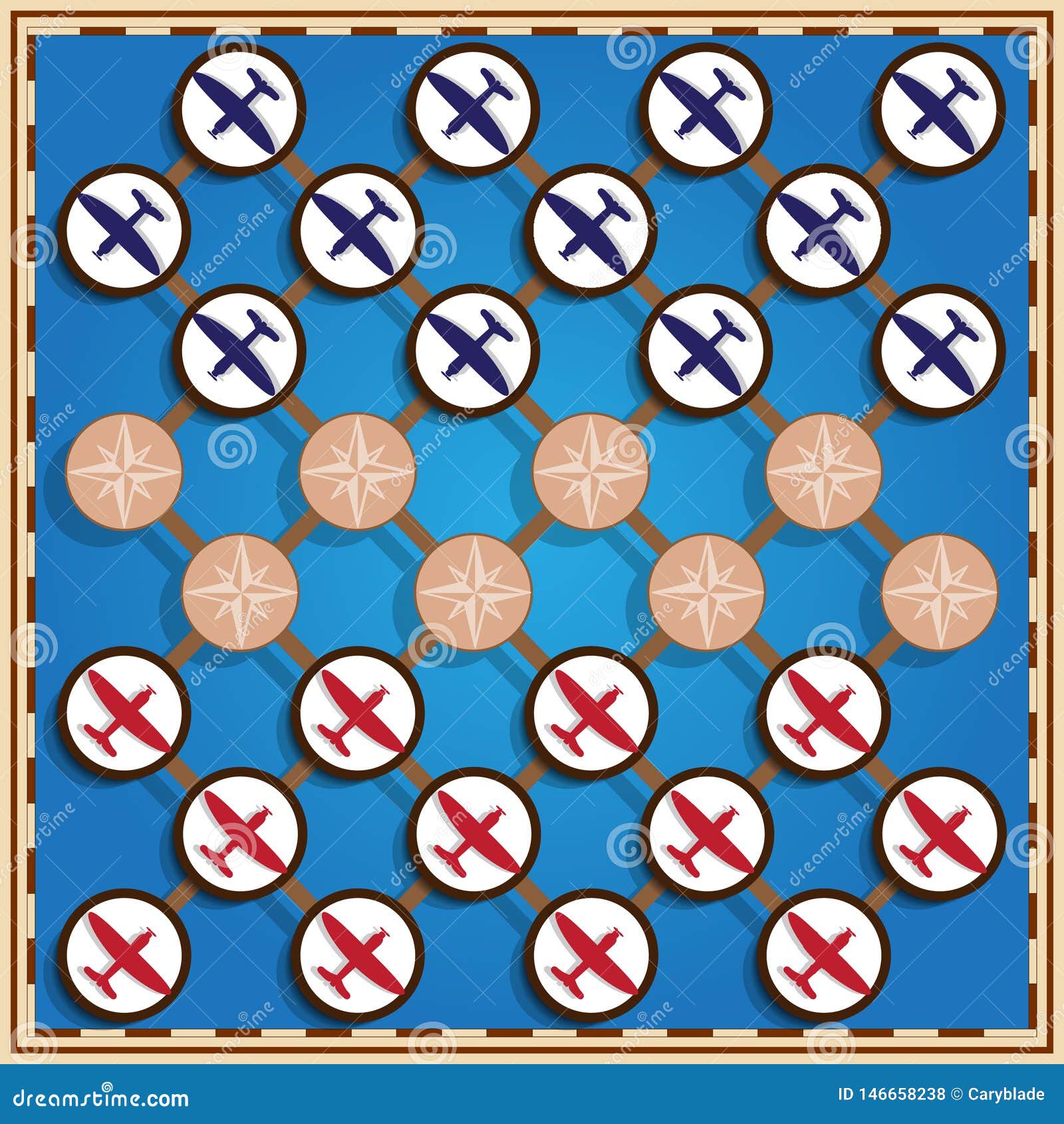 The Stylized Game of Checkers. Stock Vector - Illustration of plane ...