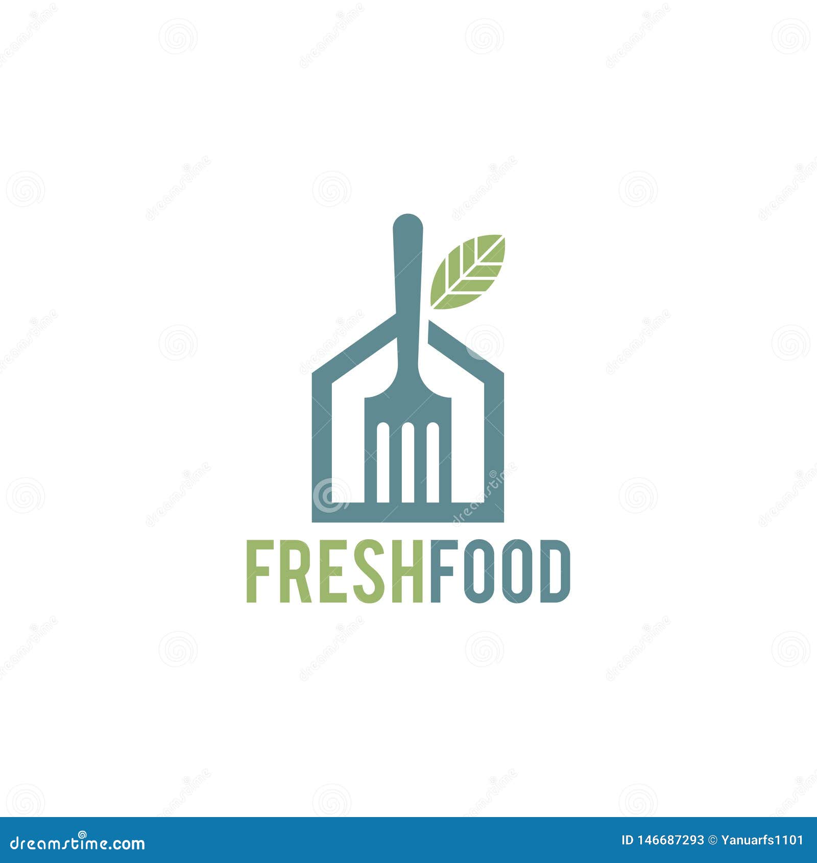 Fork Logo with Leaves in the House with a Touch of Vintage Color ...