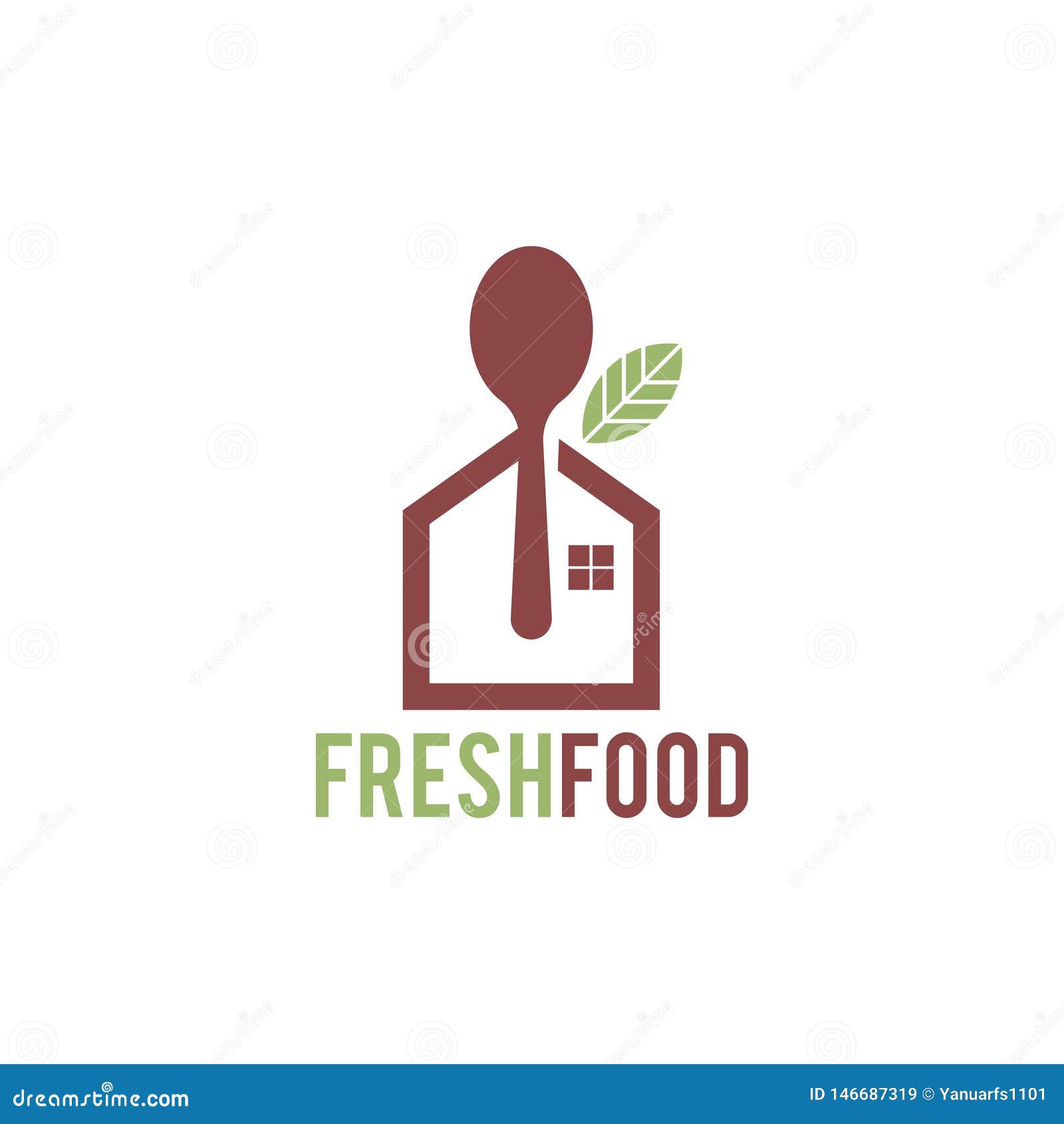 Forks Logo with Leaves and Spoon between Two Forks with a Negative ...