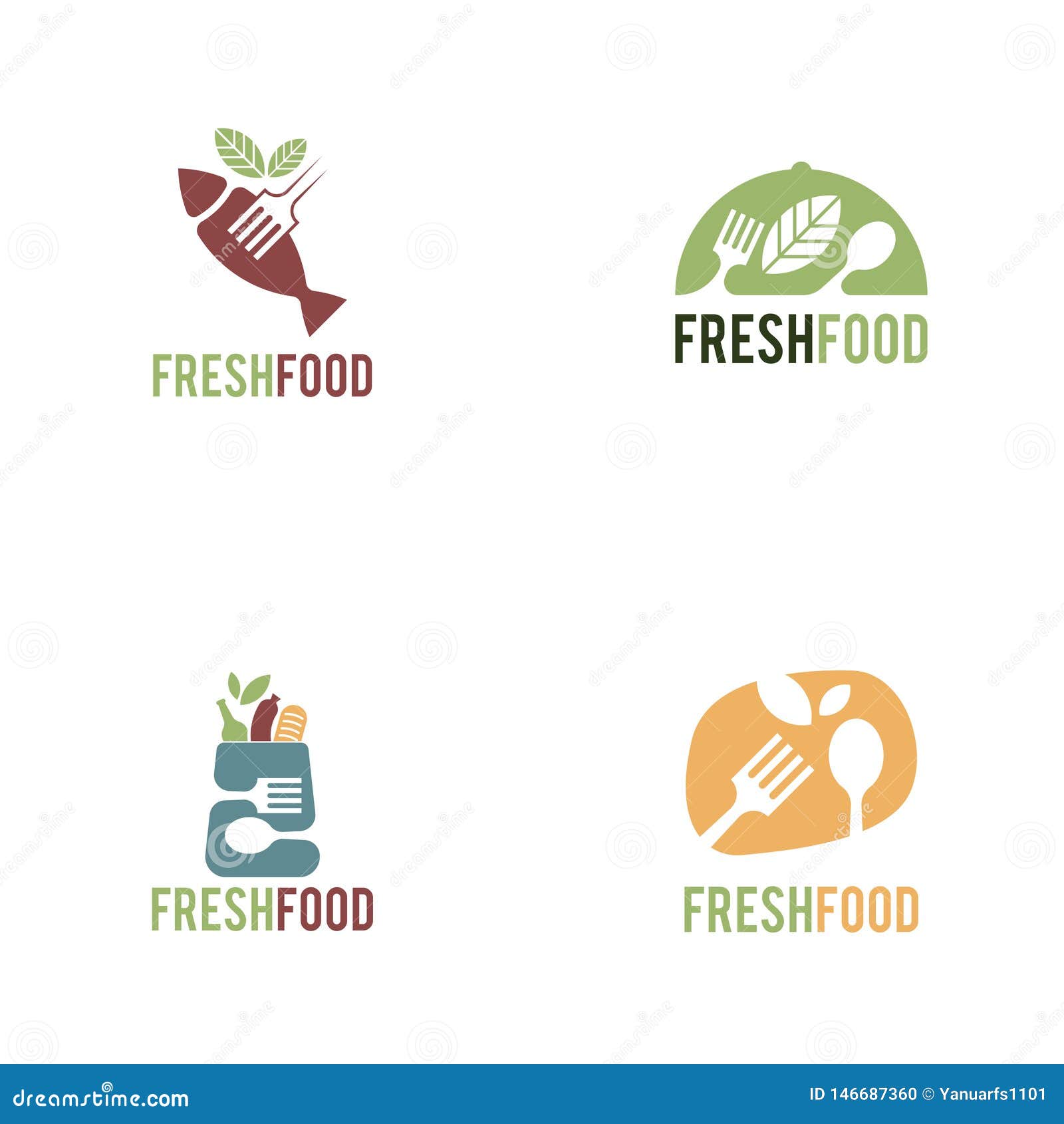 Fork Logo with Leaves with a Touch of Vintage Color. Intended for Fresh ...