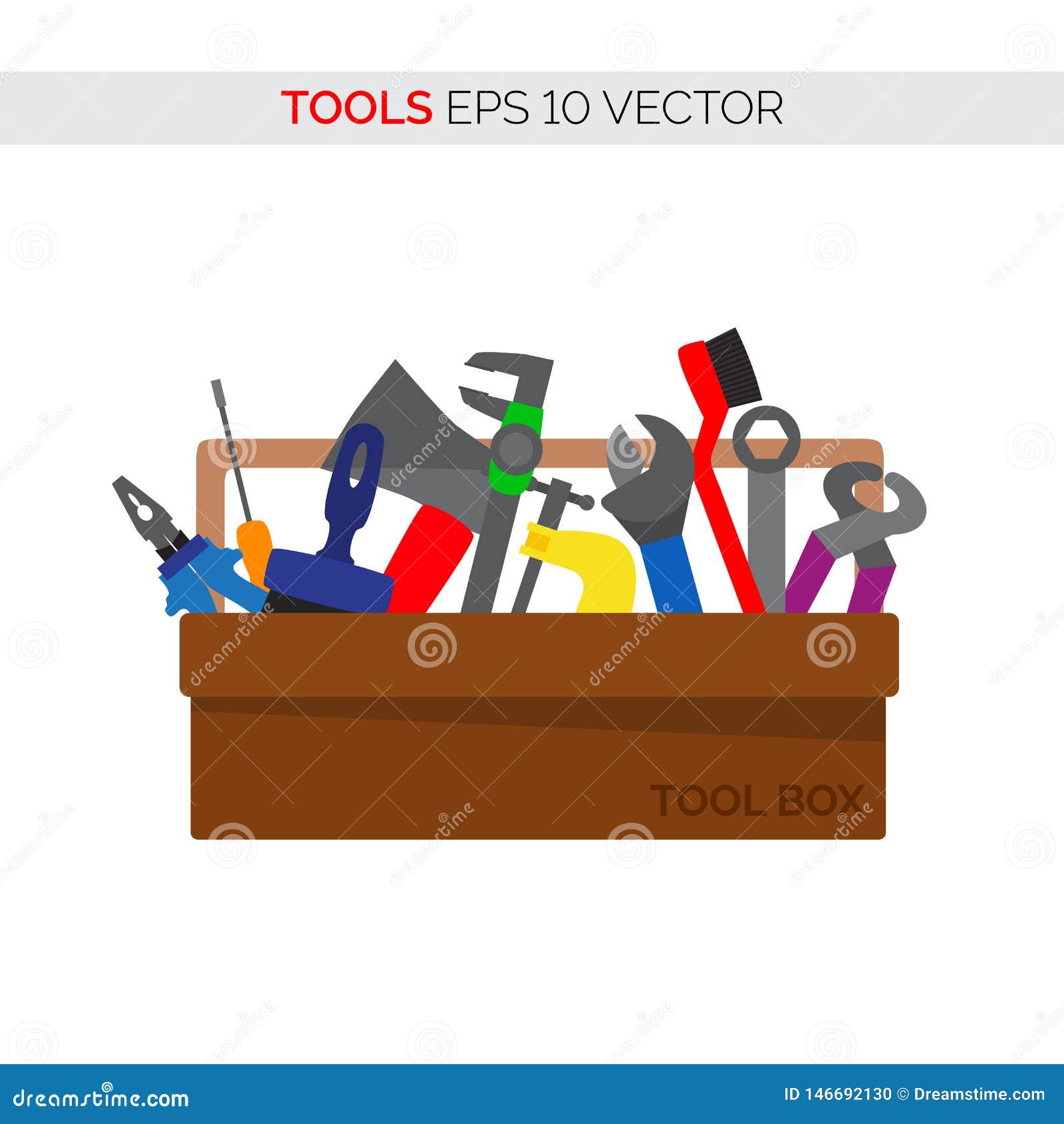 Cartoon Tool Box of Repair and Carpentry Tools Stock Vector ...