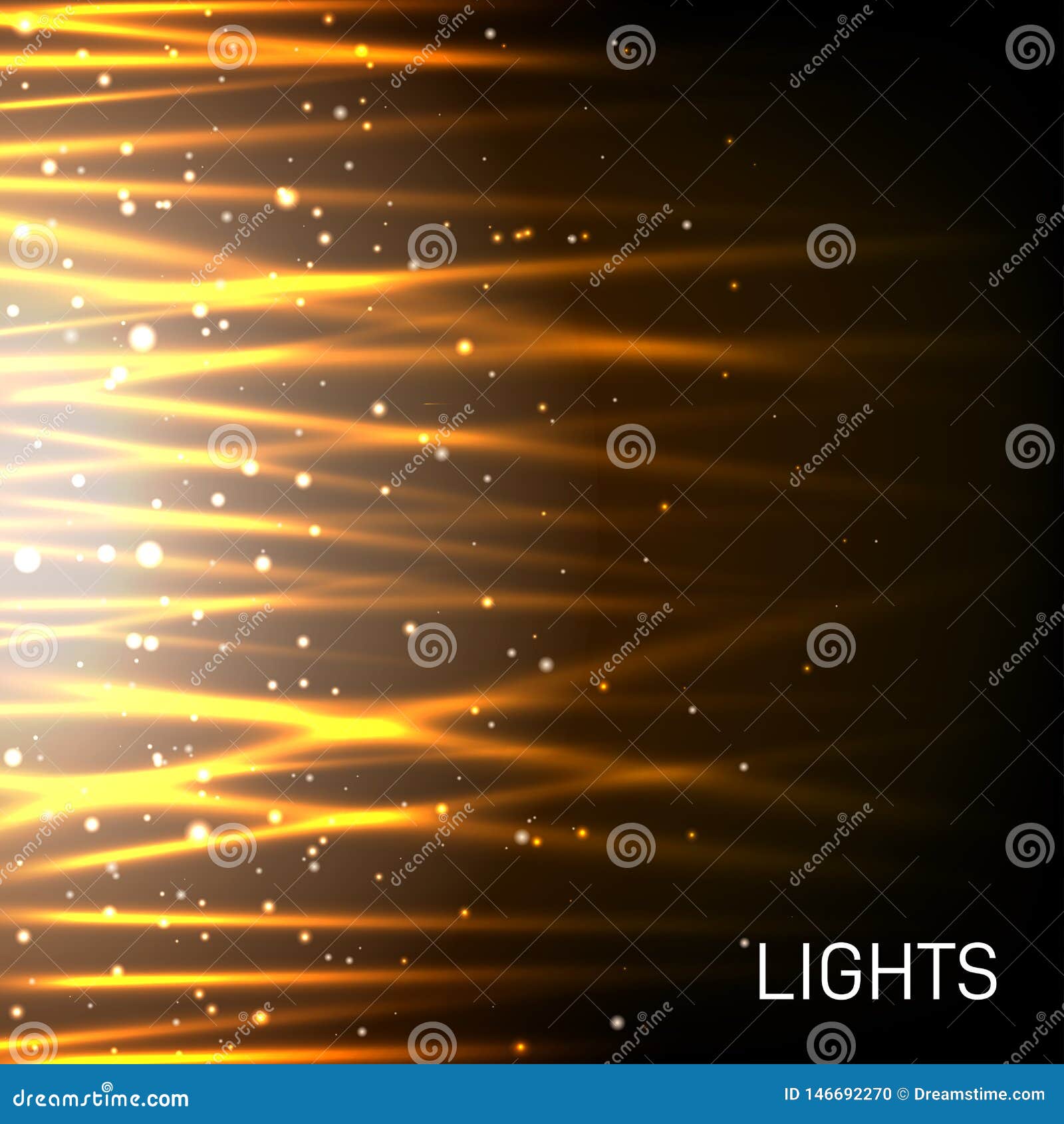 Magic Yellow Lights Backdrop Cartoon Vector | CartoonDealer.com #145898865