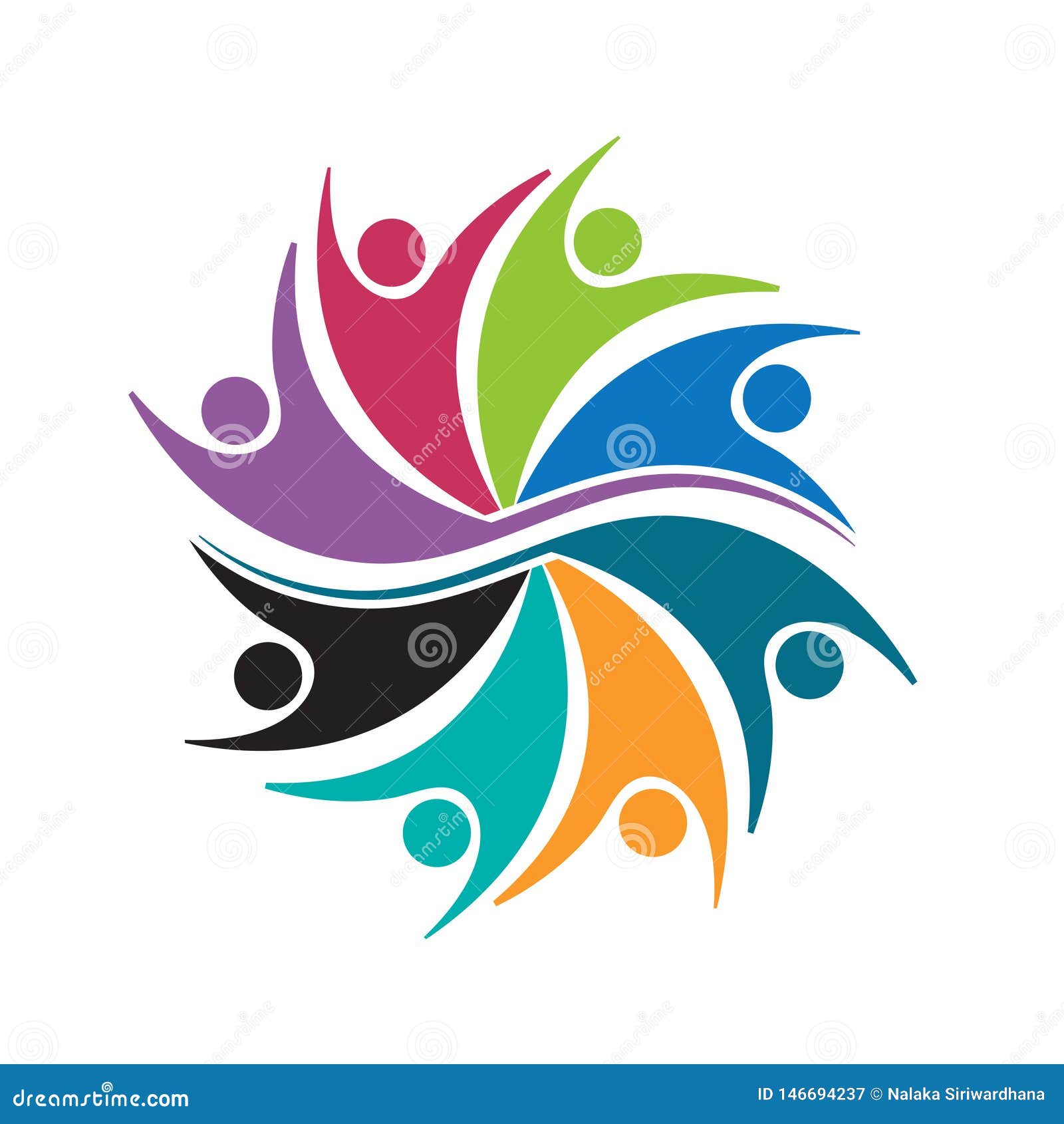 People Together Logo Round. Stock Vector - Illustration of round ...