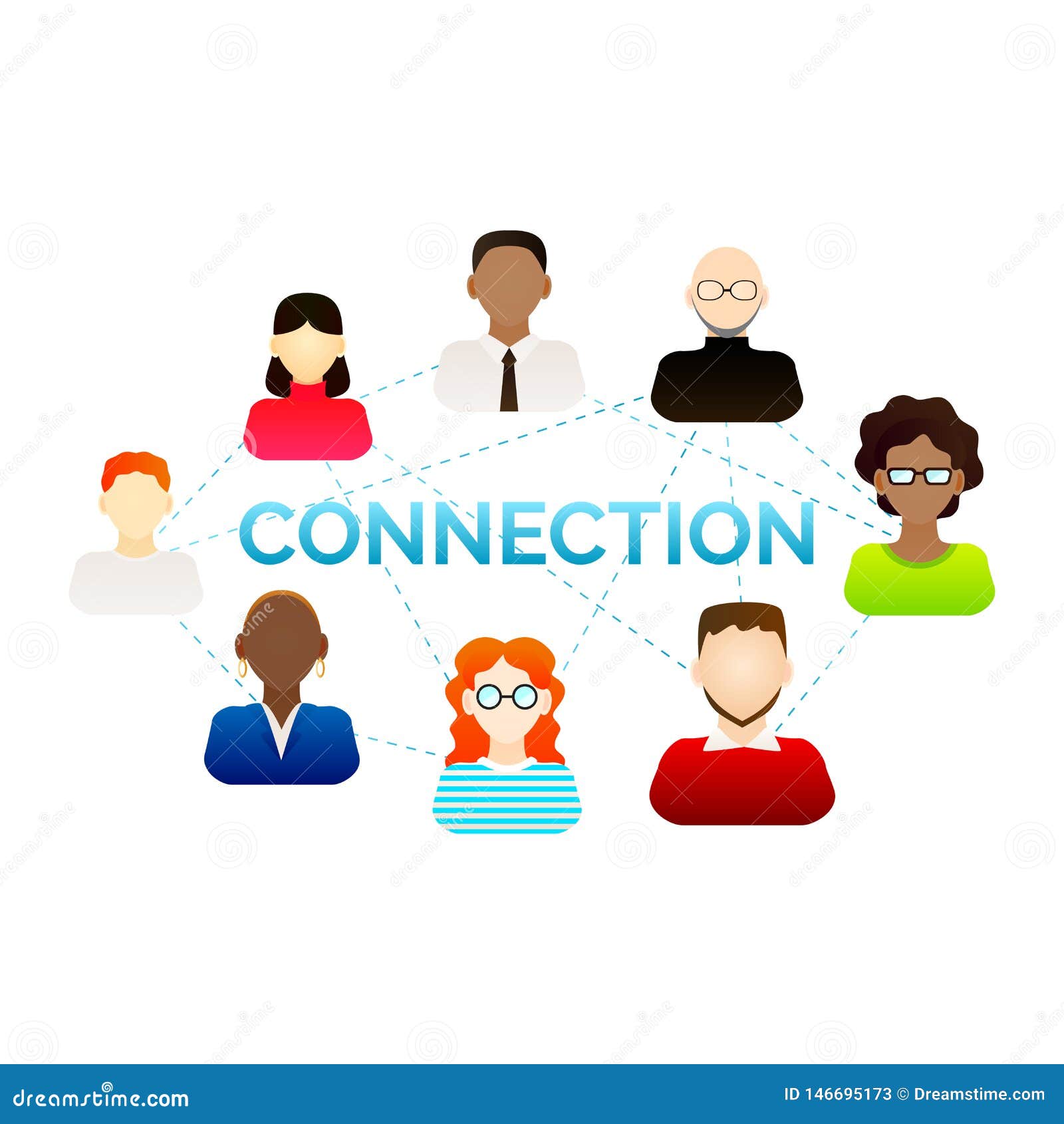People Connected with Lines Stock Vector - Illustration of character ...