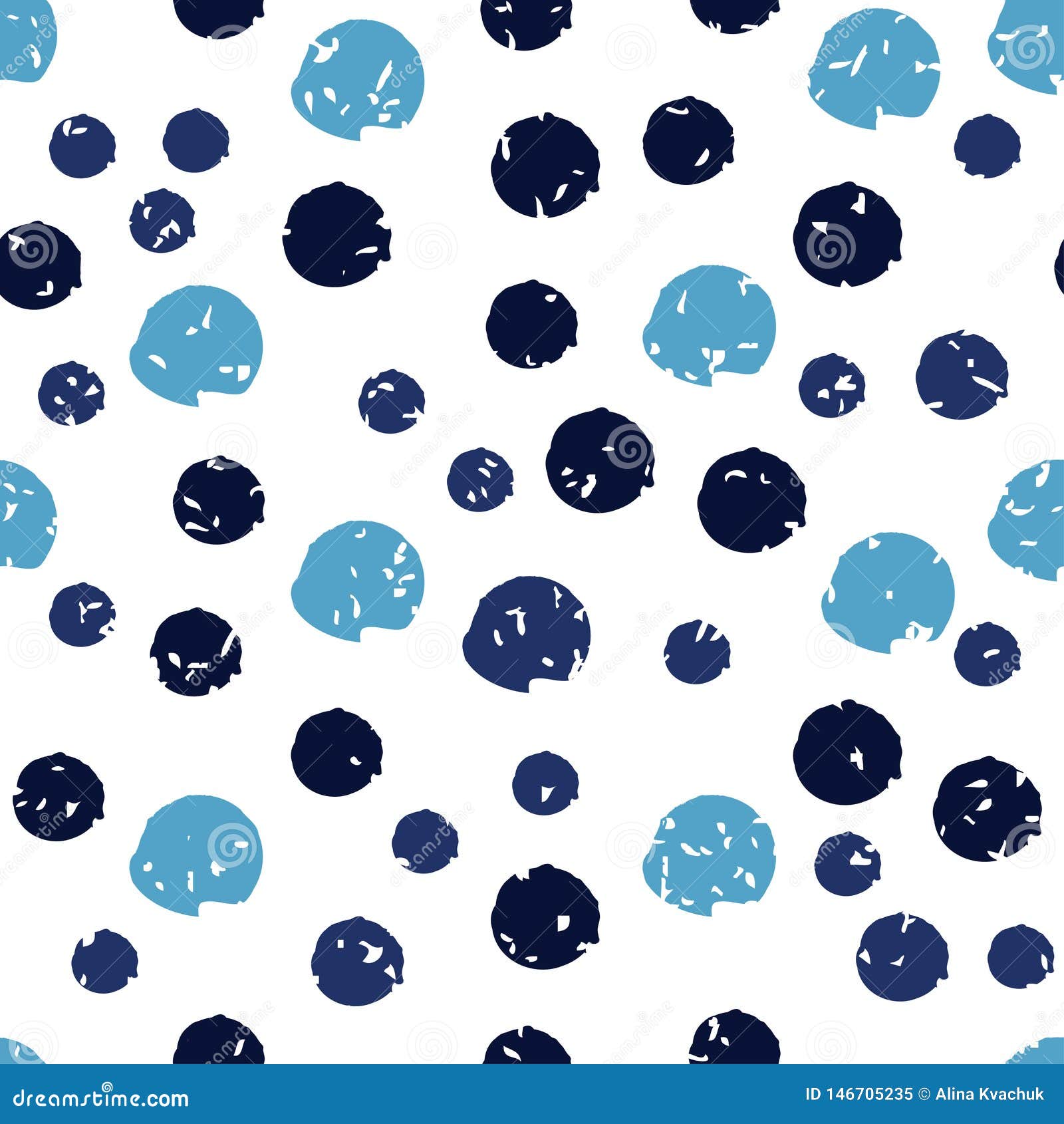 Bright Dot Pattern. Hand Ink Painted Circles Stock Illustration ...