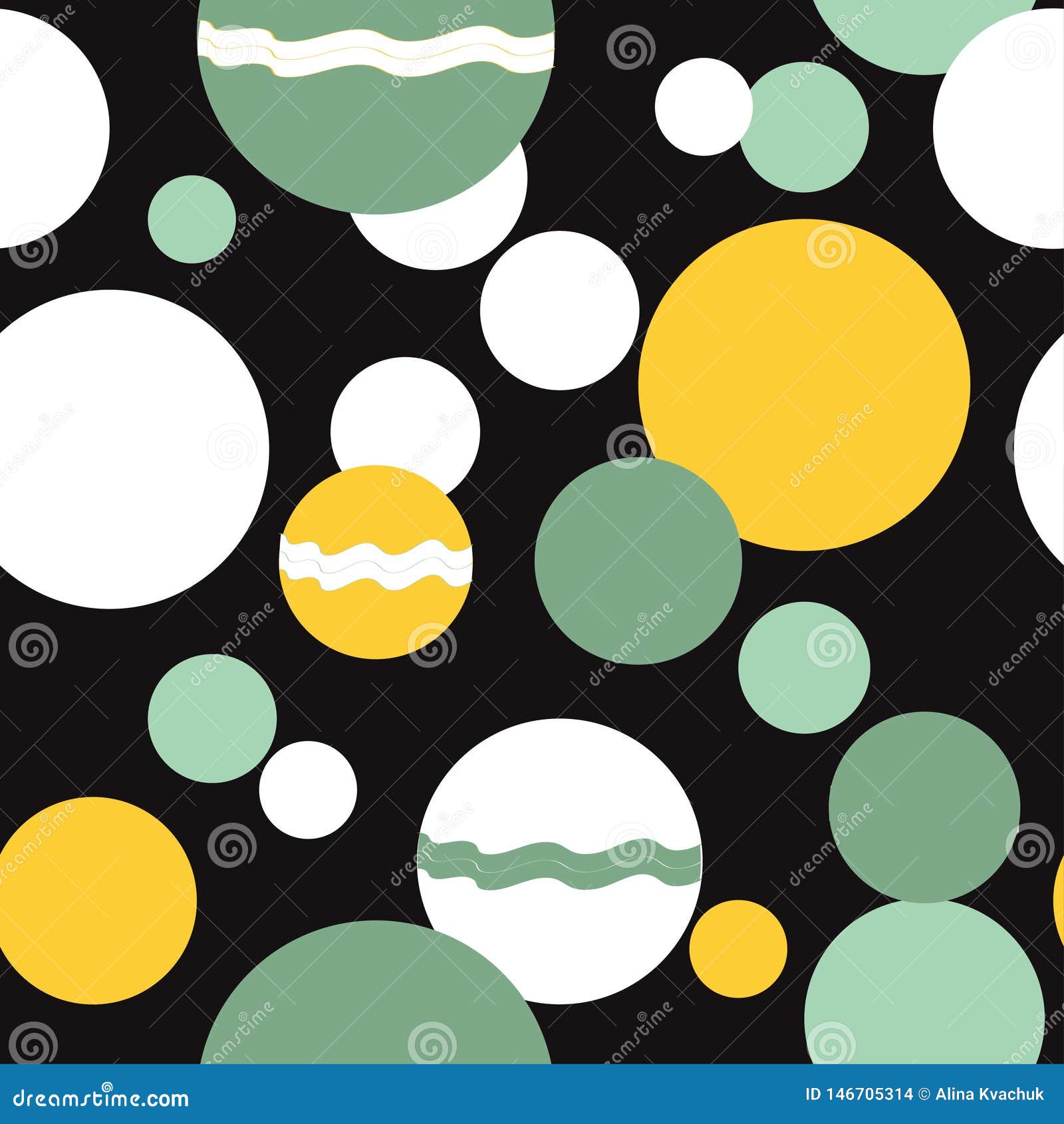 Seamless Abstract Geometric Background with Shape of Circles, Bubbles ...
