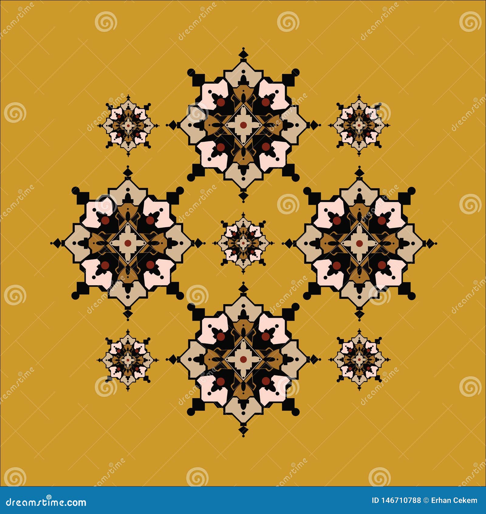 Abstract Seamless Illustration Pattern for Necklace, Brooch and ...