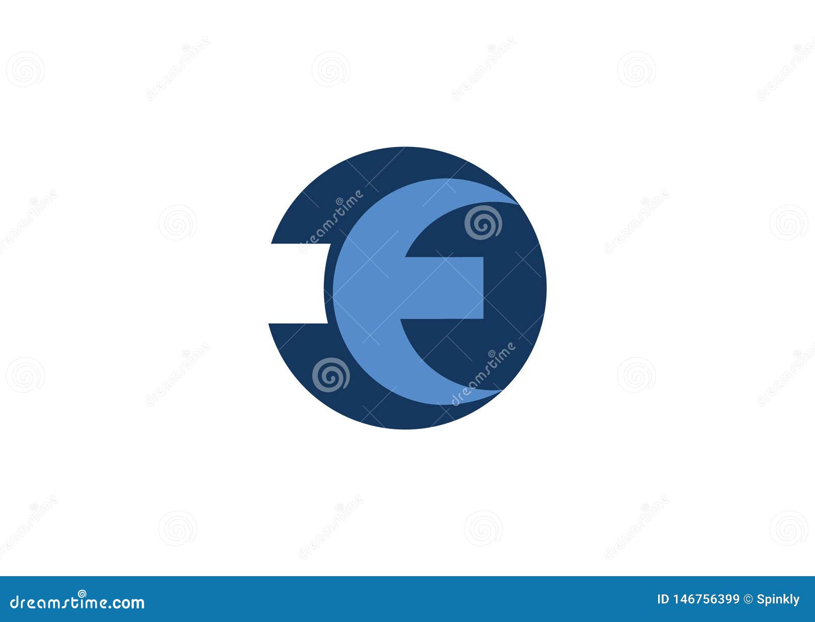 E Logo Vector Design in Circle Stock Vector - Illustration of shape ...