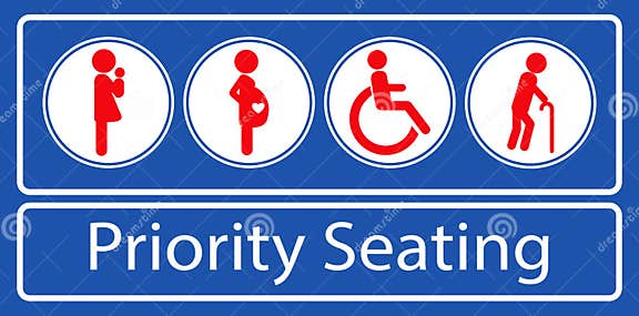 Set of Priority Seating Sticker or Label, for Mass Rapid Transit or ...