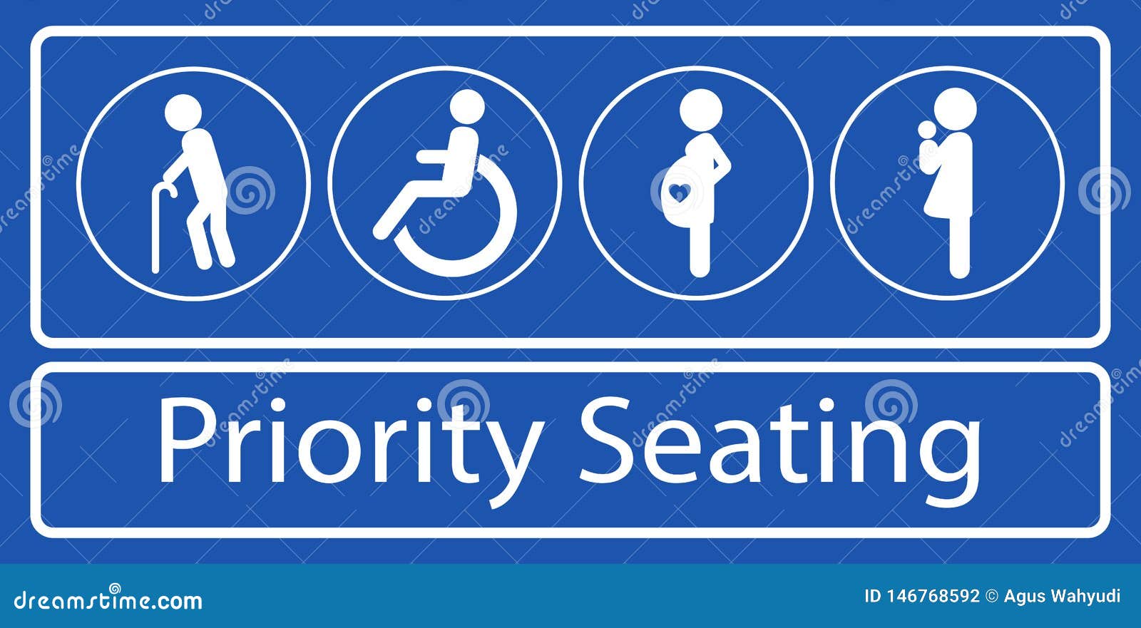 Set Of Priority Seating Sticker Or Label, For Mass Rapid Transit Or ...