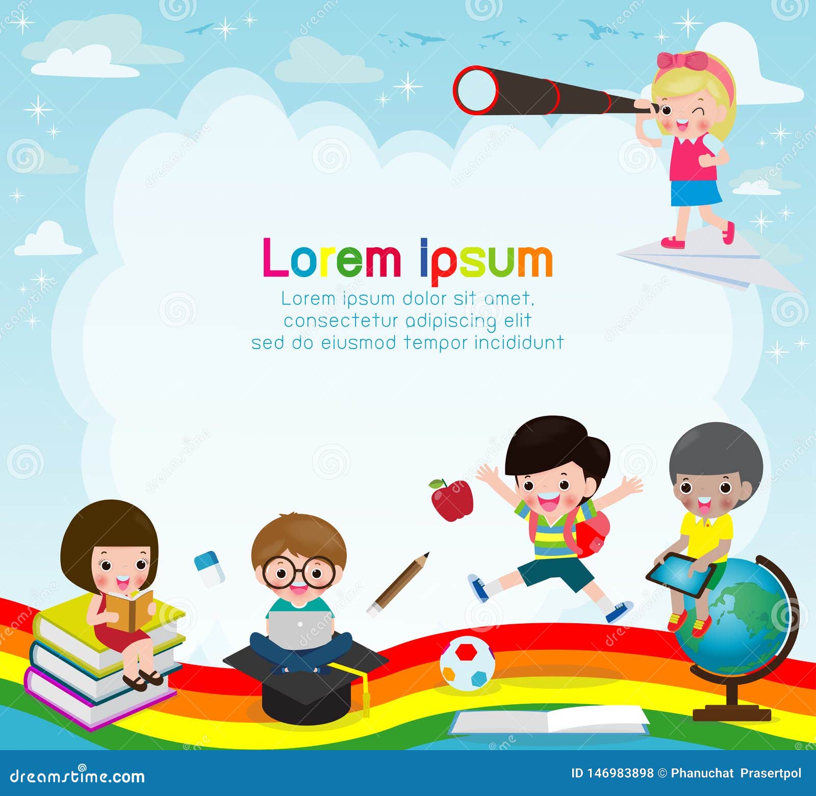 Back To School, Cute School Kids, Education Concept, Children on the ...