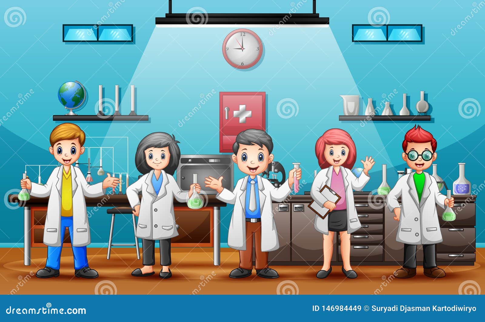 Scientists On World Map Discussing During Virtual Meeting DNA Testing ...