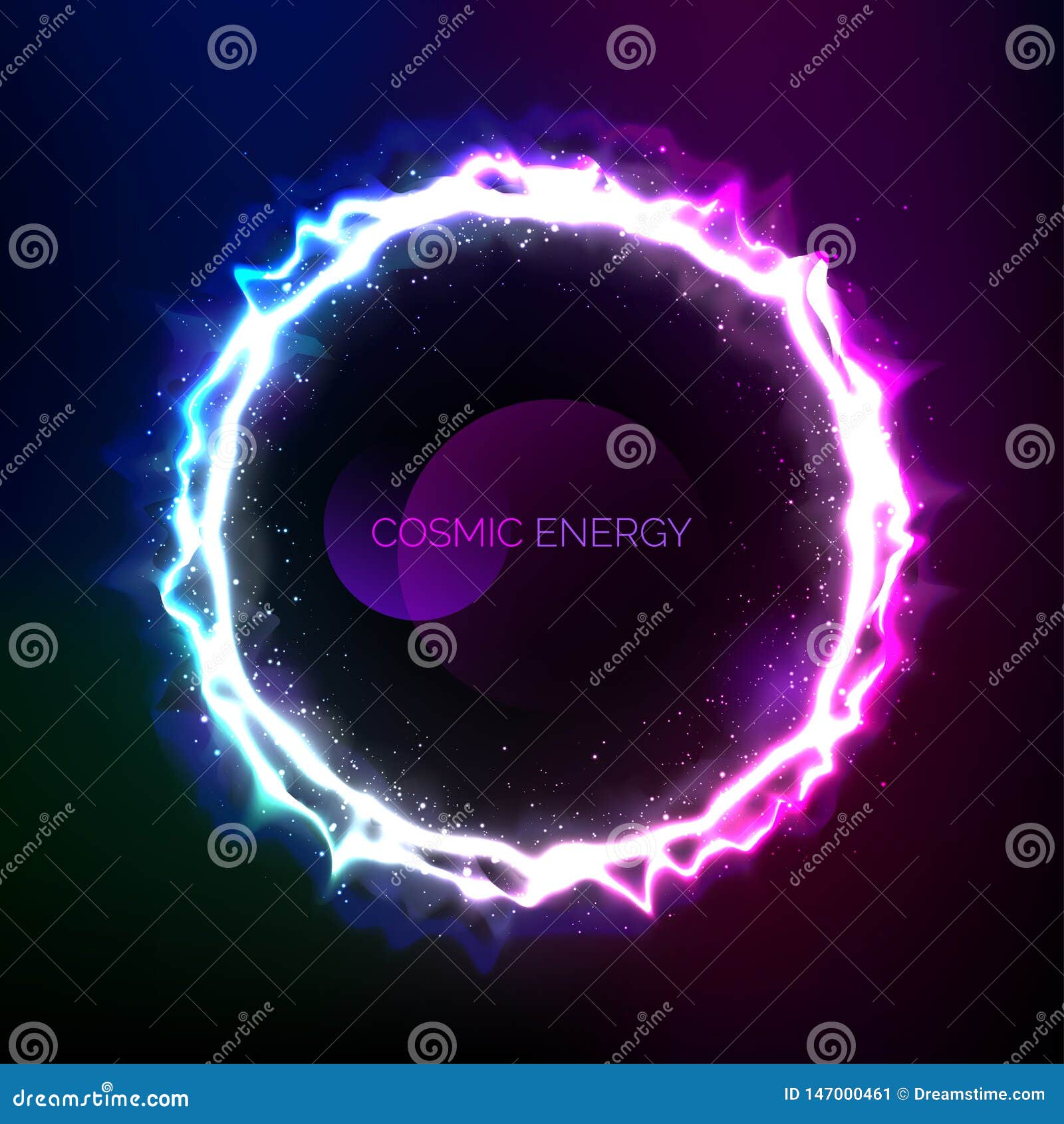 Cosmic circle frame stock vector. Illustration of background - 147000461