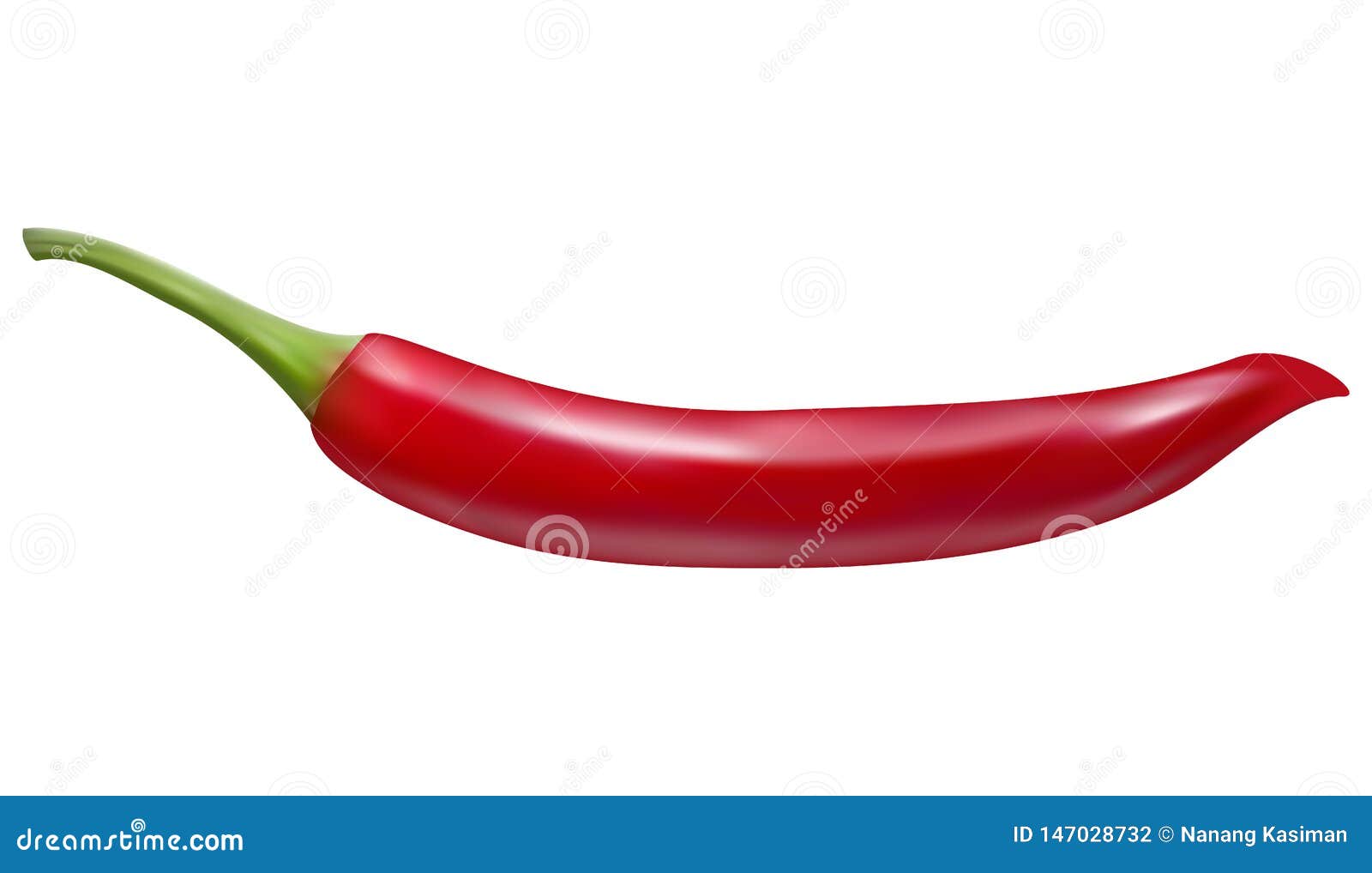 Realistic Vector Red Chilli Isolated in White Background Stock Vector ...
