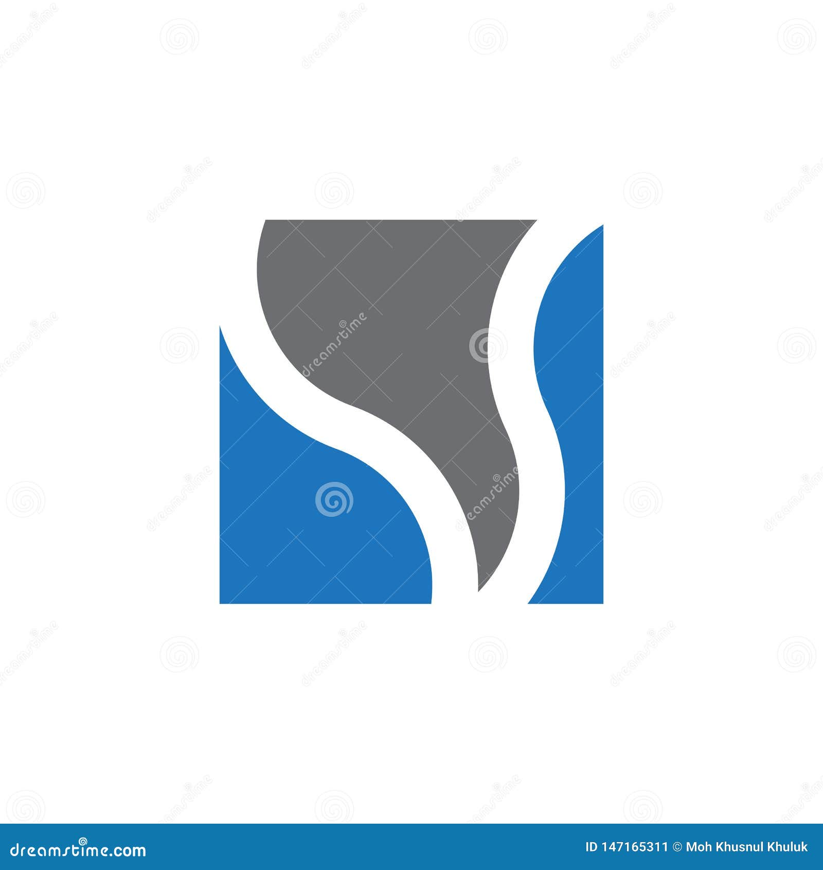 Vector Logo Abstract Shape Blue Grey Color Stock Vector - Illustration ...