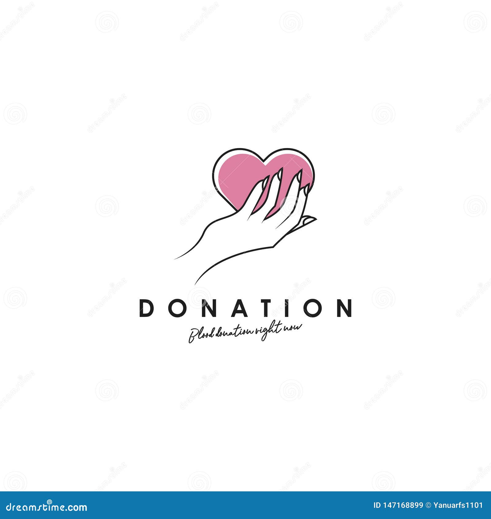 Donation Logo Design, Template, Vector. Holding Hand Giving Donation ...