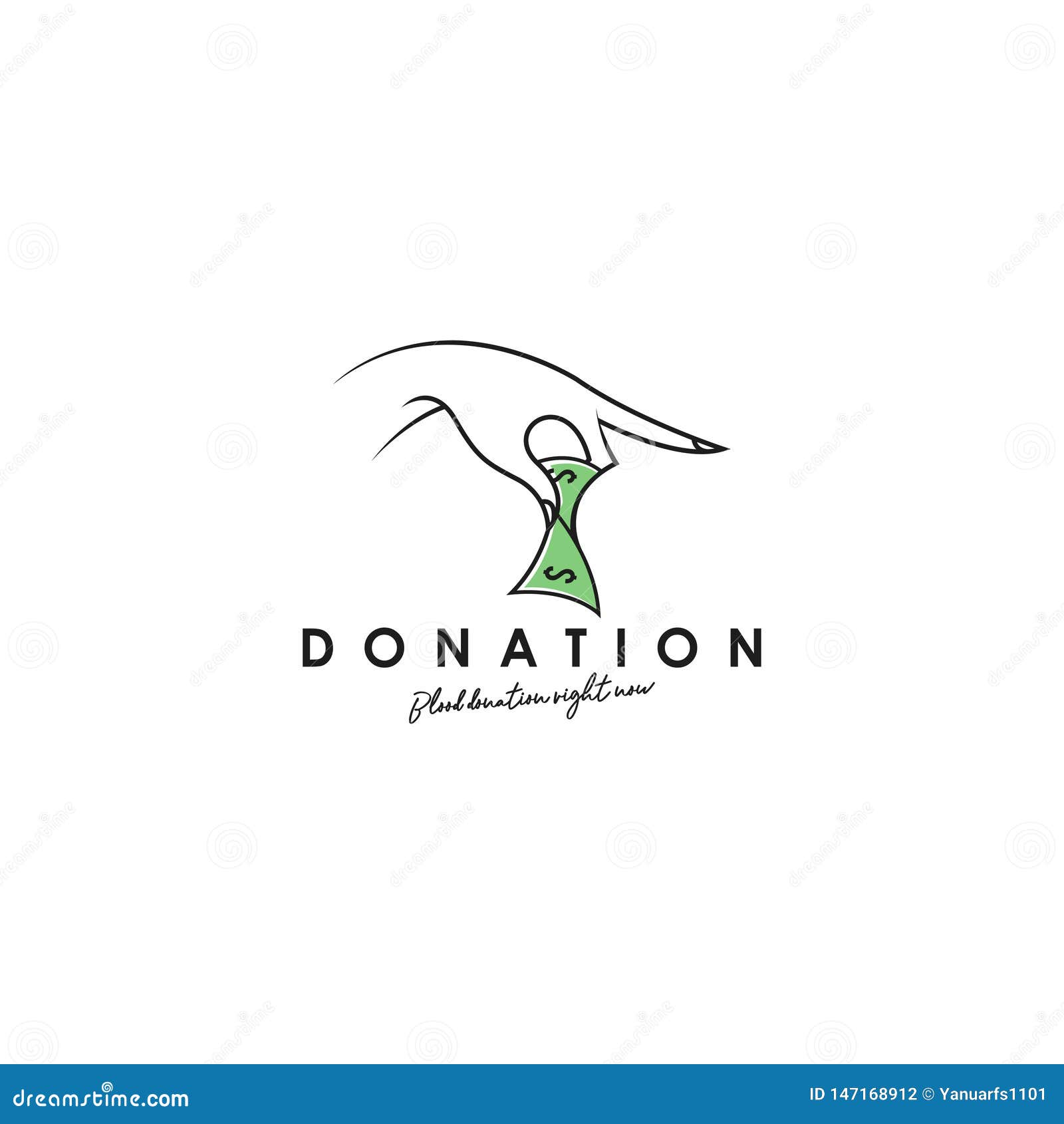 Donation Logo Design, Template, Vector. Holding Hand Giving Donation ...