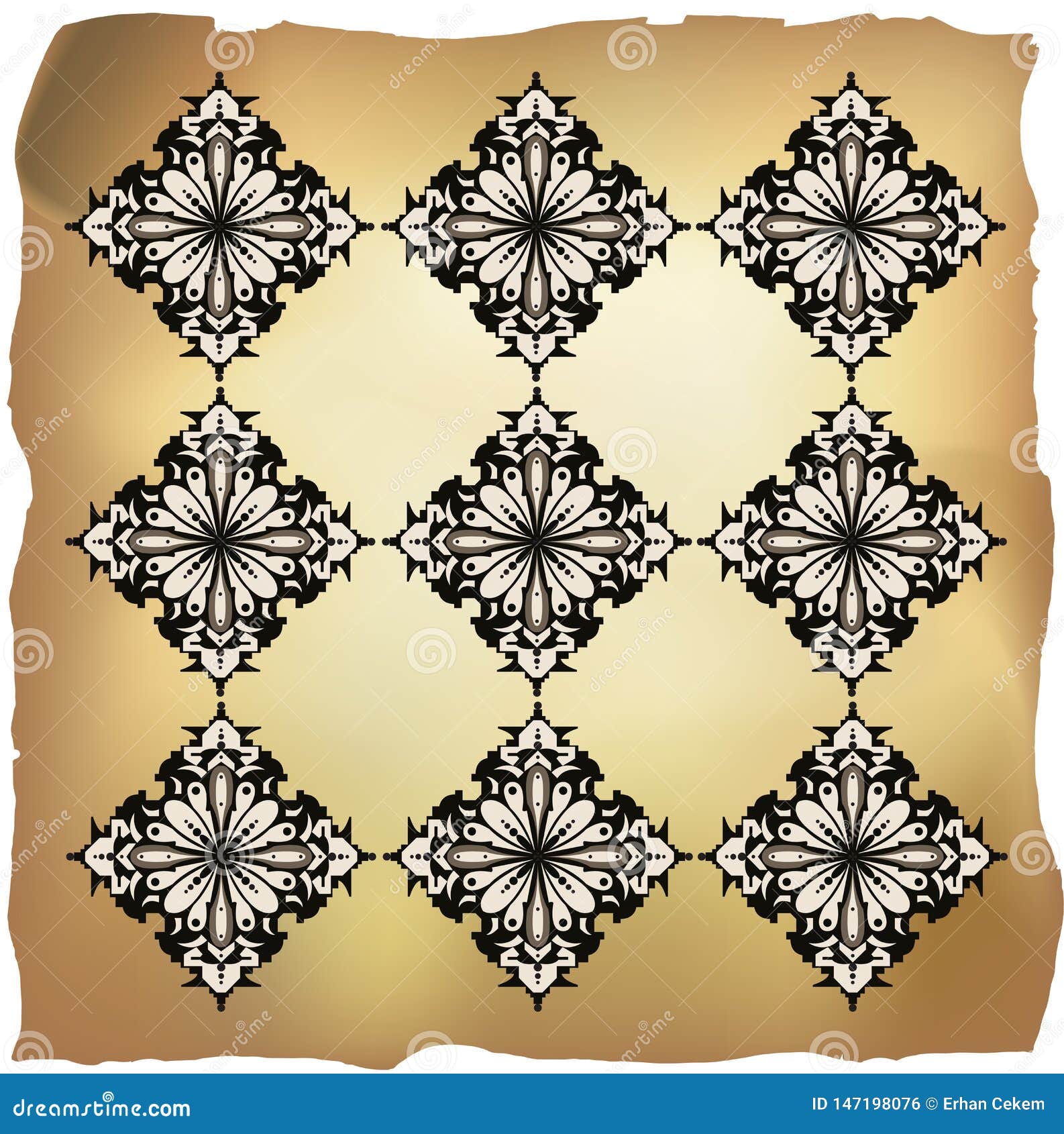 Abstract Turkish, Oriental And Arabic Illustration Pattern For ...