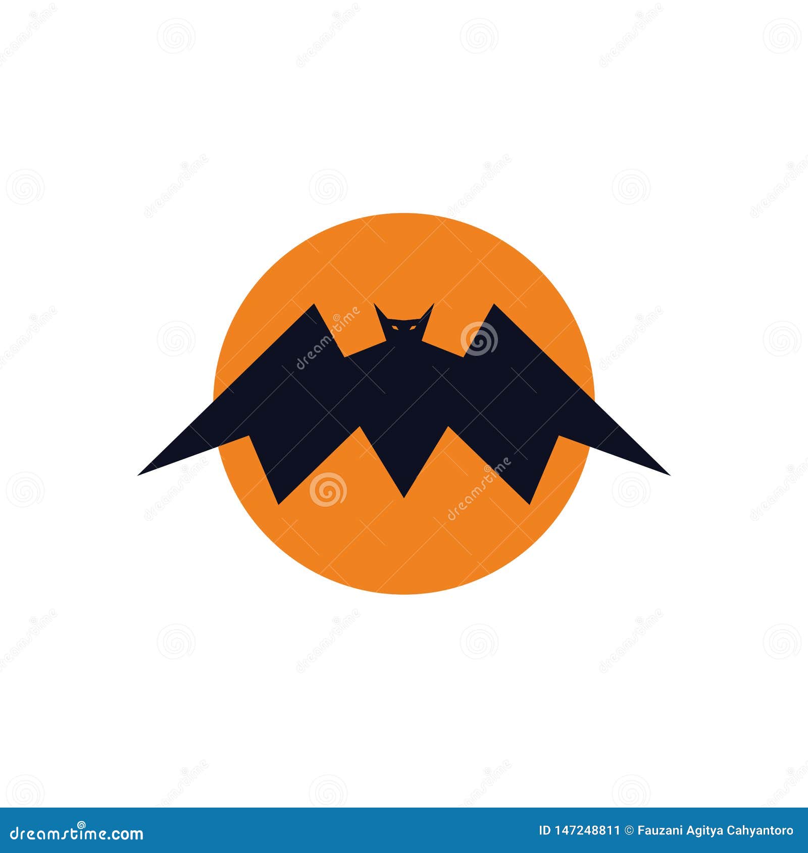 Full Moon King Bat Logo Concept Stock Illustration - Illustration of ...