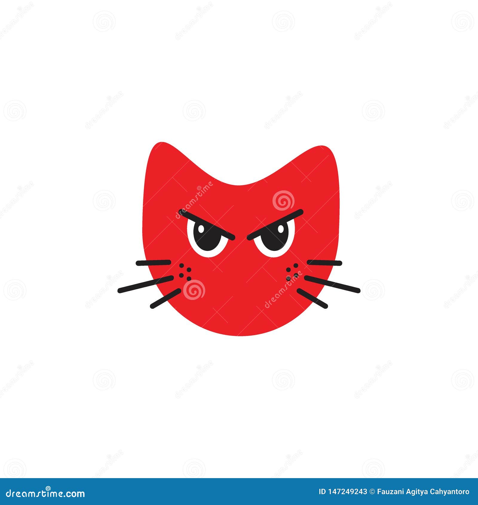 Angry cat emoticon stock illustration. Illustration of simple - 147249243