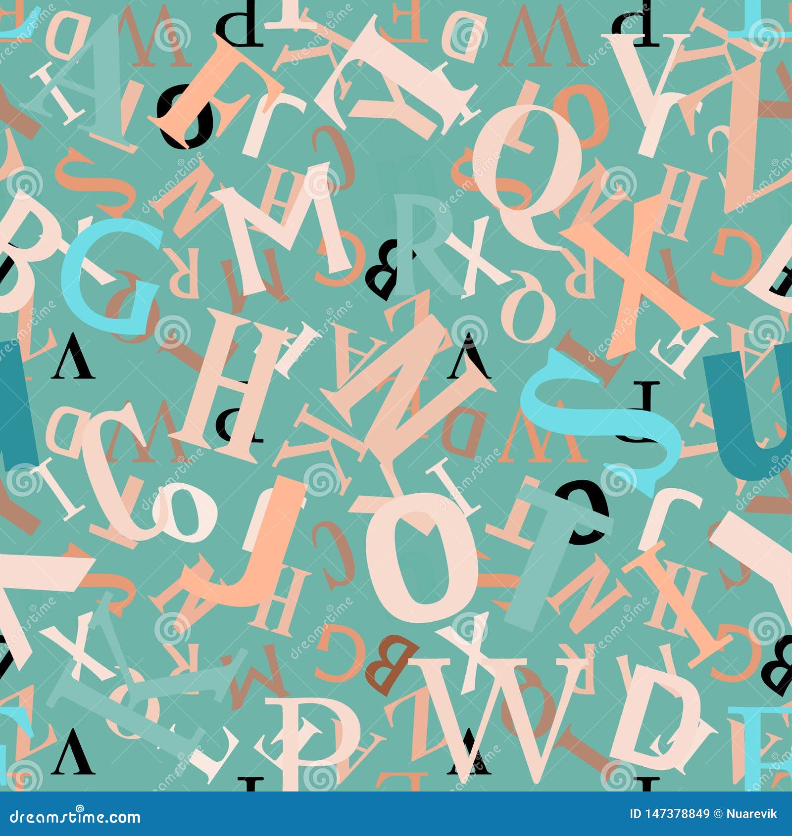 Abc ALPHABET ABSTRACT Textile Design Seamless Pattern Background Stock ...