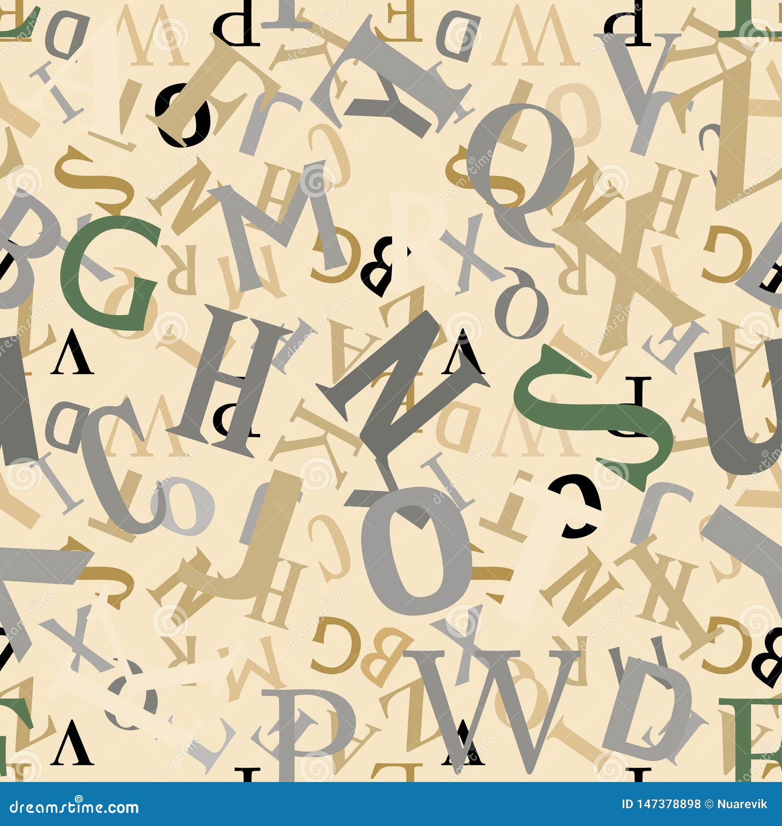 Abc ALPHABET ABSTRACT Textile Design Seamless Pattern Background Stock ...