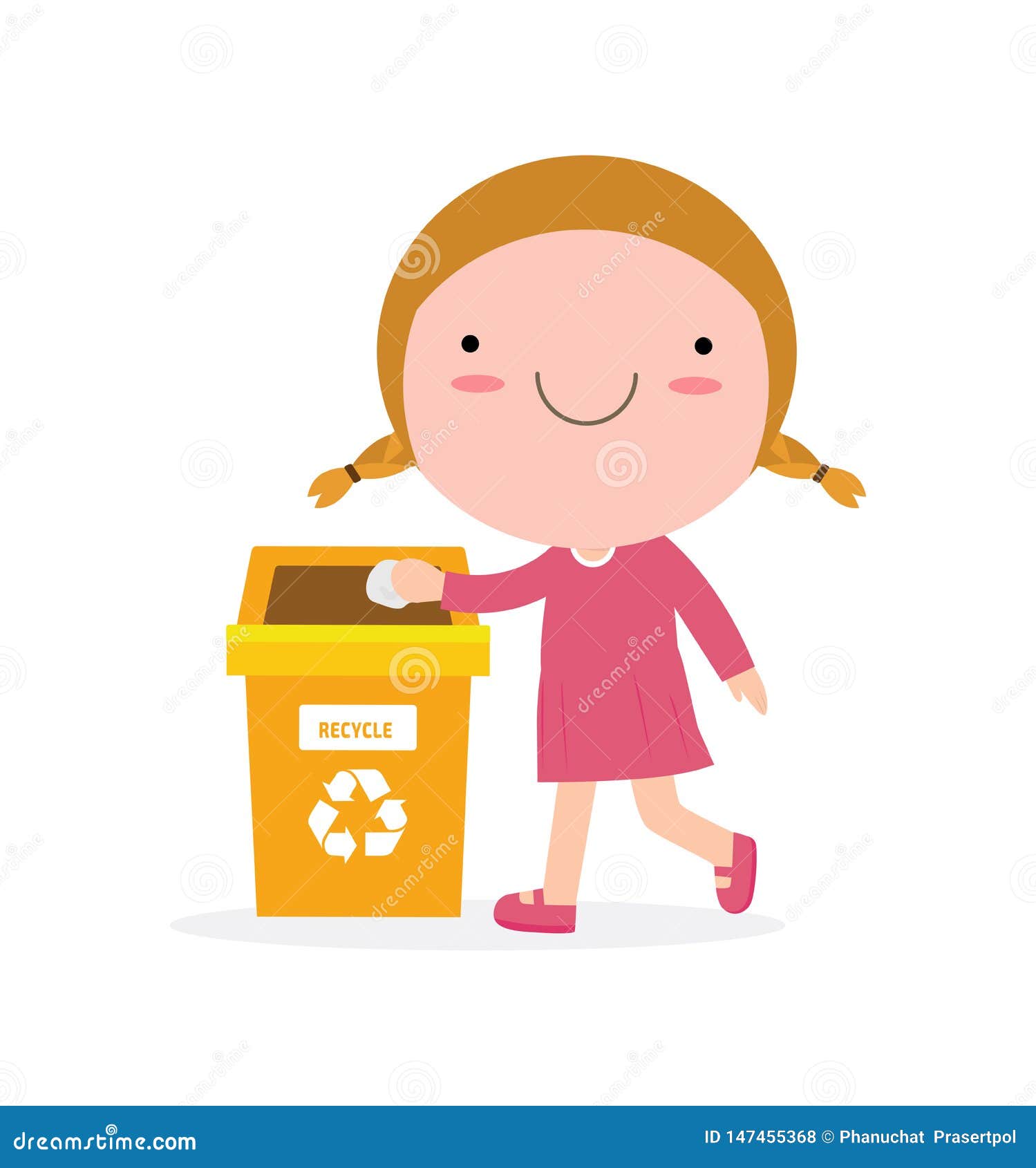 Children Rubbish For Recycling, Illustration Of Kids Segregating Trash ...