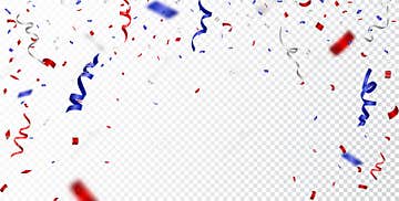 Red and Blue Confetti , Isolated on Transparent Background Stock Vector ...