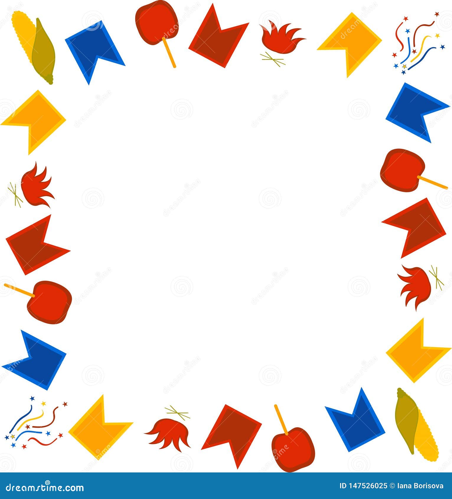 Square Template For Festa Junina. Brazilian Festival In June. Frame Of ...