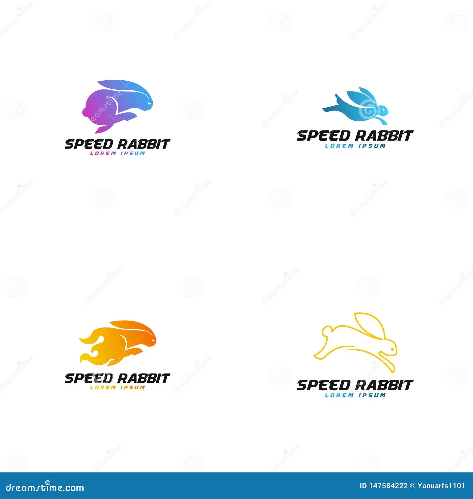 Speed Rabbit Logo Template Vector. Logo that Symbolizes Rabbits with ...