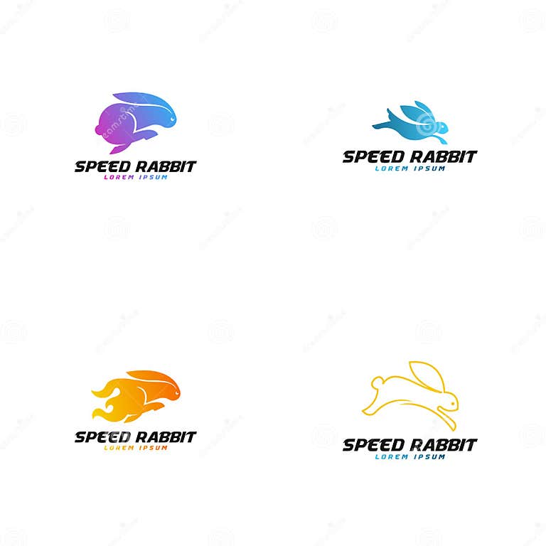 Speed Rabbit Logo Template Vector. Logo that Symbolizes Rabbits with ...