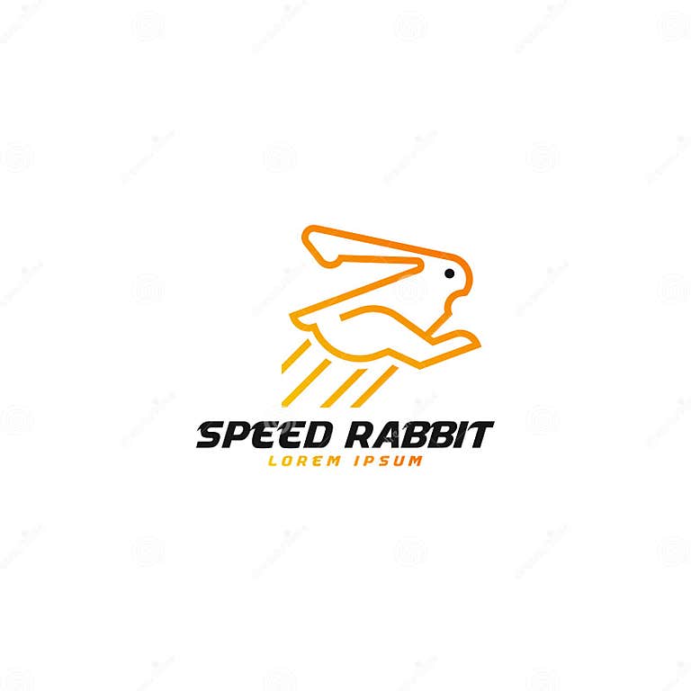 Speed Rabbit Logo Template Vector. Logo that Symbolizes Rabbits with ...
