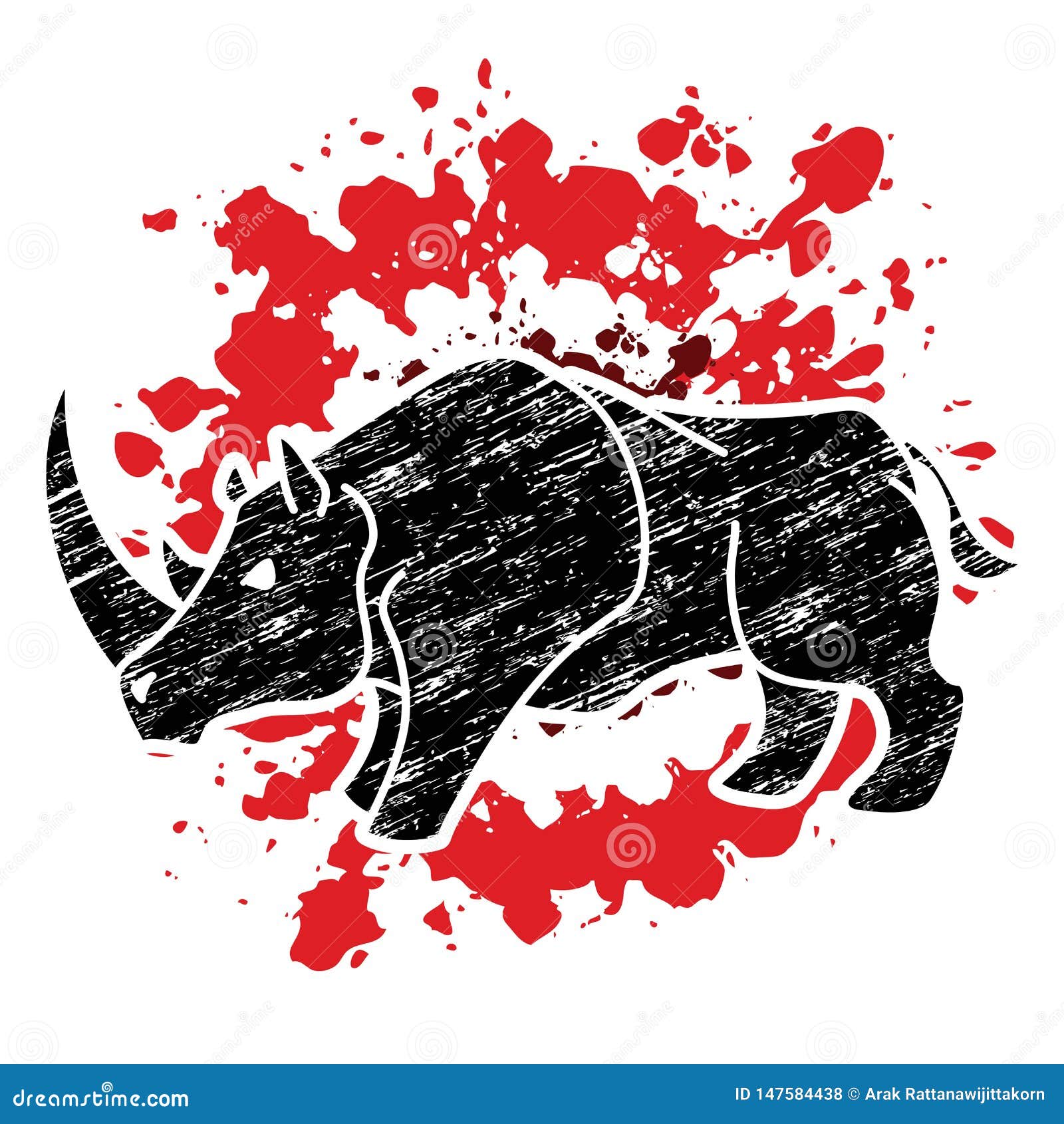 Angry Rhino Cartoon Graphic Stock Vector - Illustration of jump ...