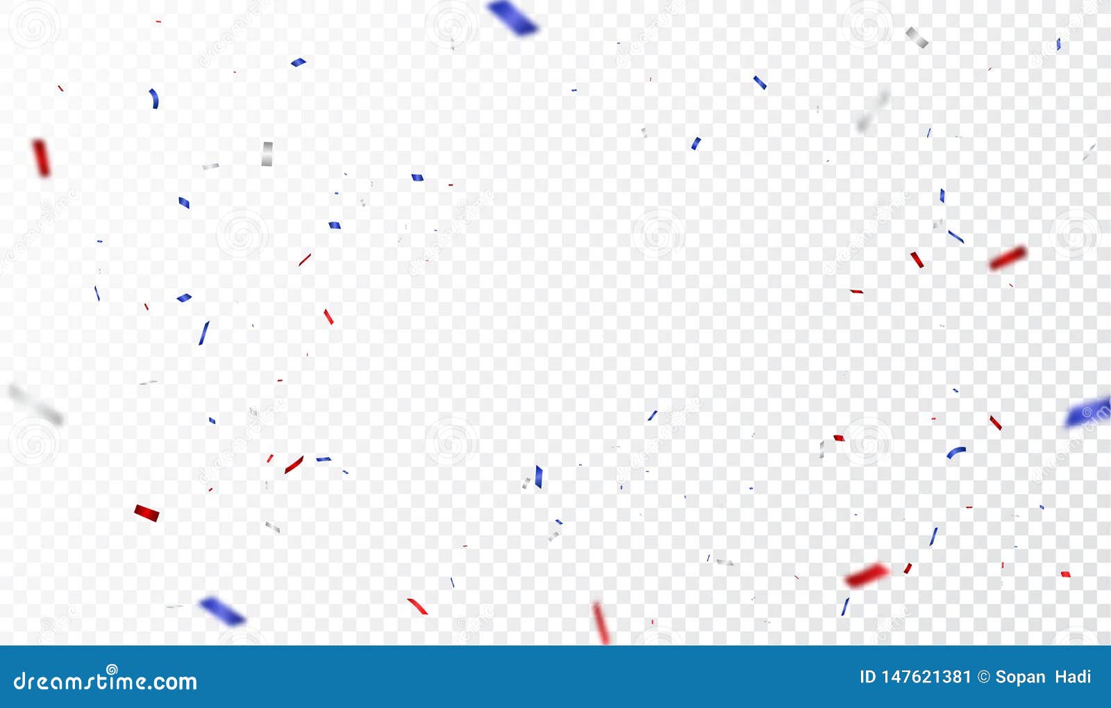Red and Blue Confetti , Isolated on Transparent Background Stock Vector ...