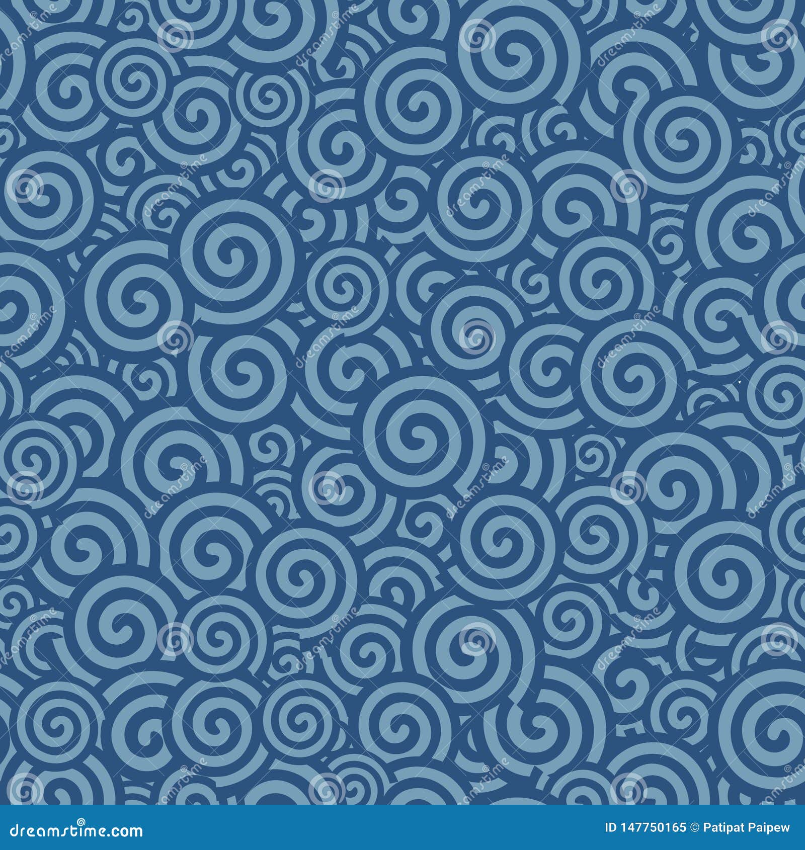 Abstract Blue Spiral Circle Seamless Background Stock Illustration ...
