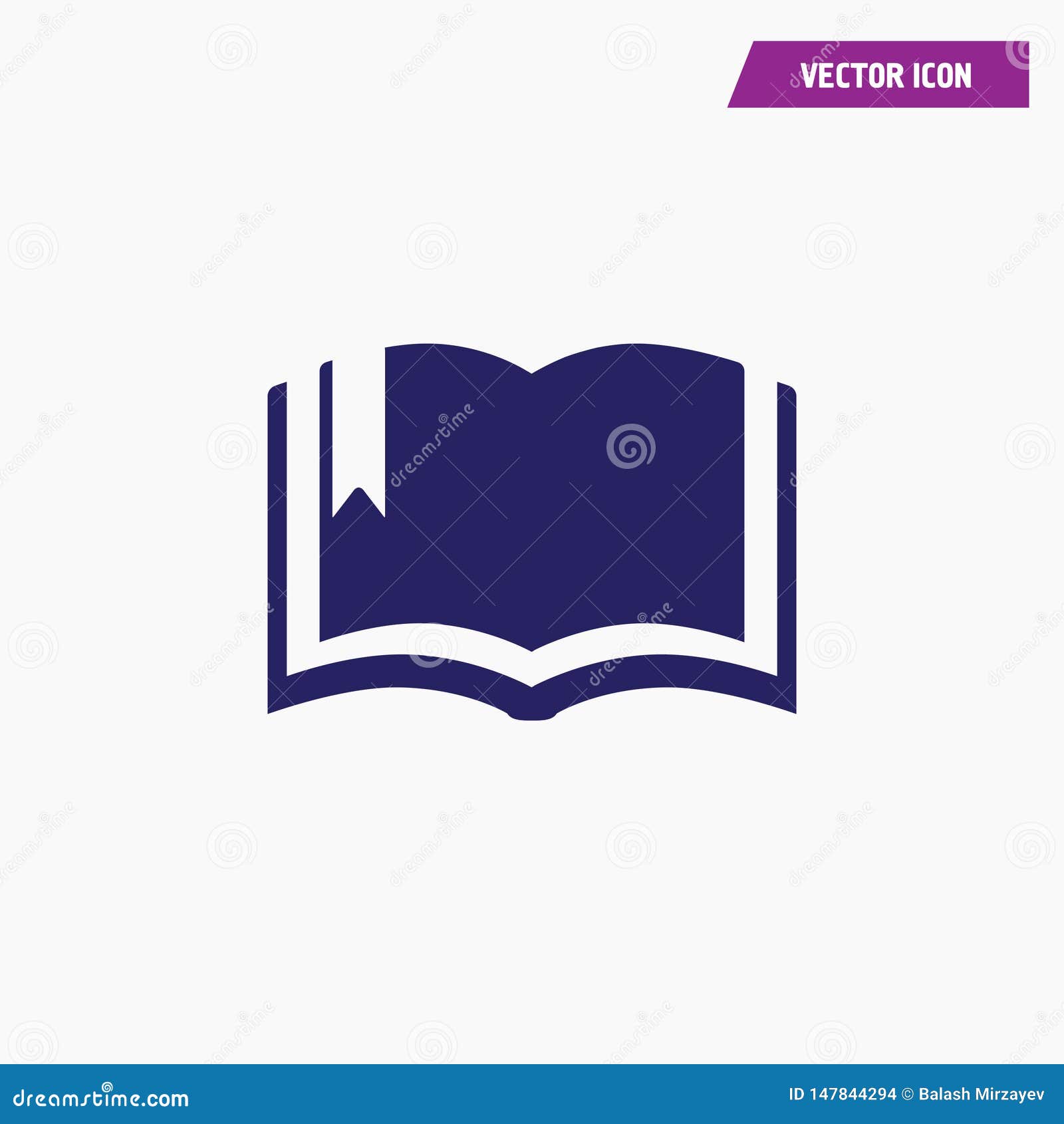 Blue open book icon stock vector. Illustration of novel - 147844294