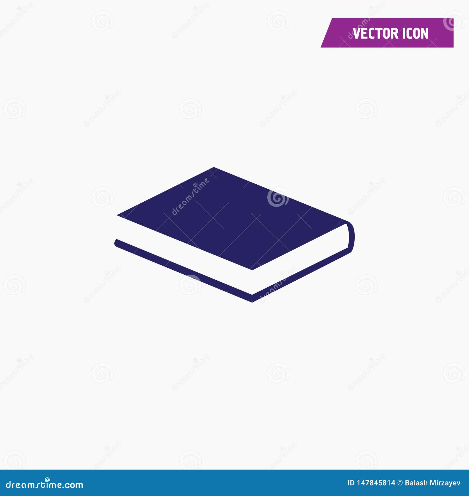 Blue single book icon stock vector. Illustration of electronic - 147845814